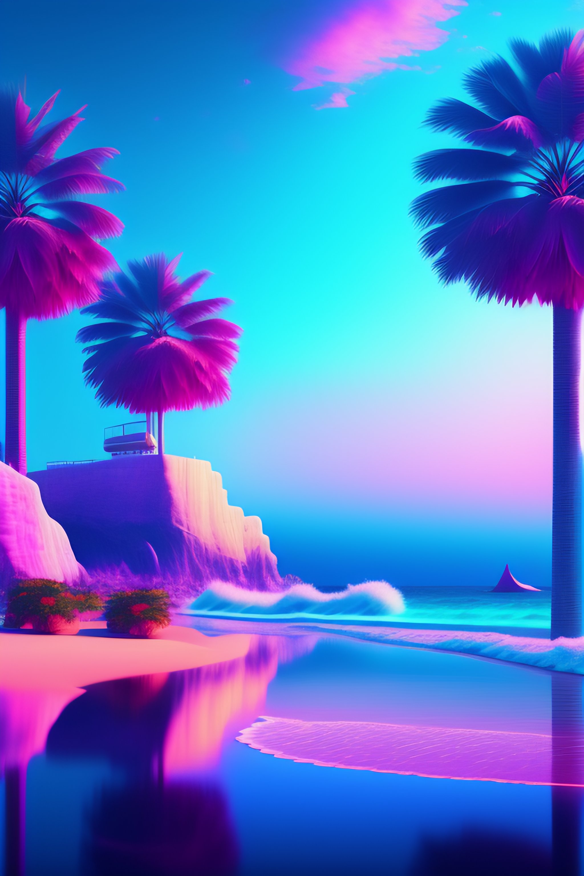 Lexica - Create a travel wallpaper in vaporwave aesthetic ...