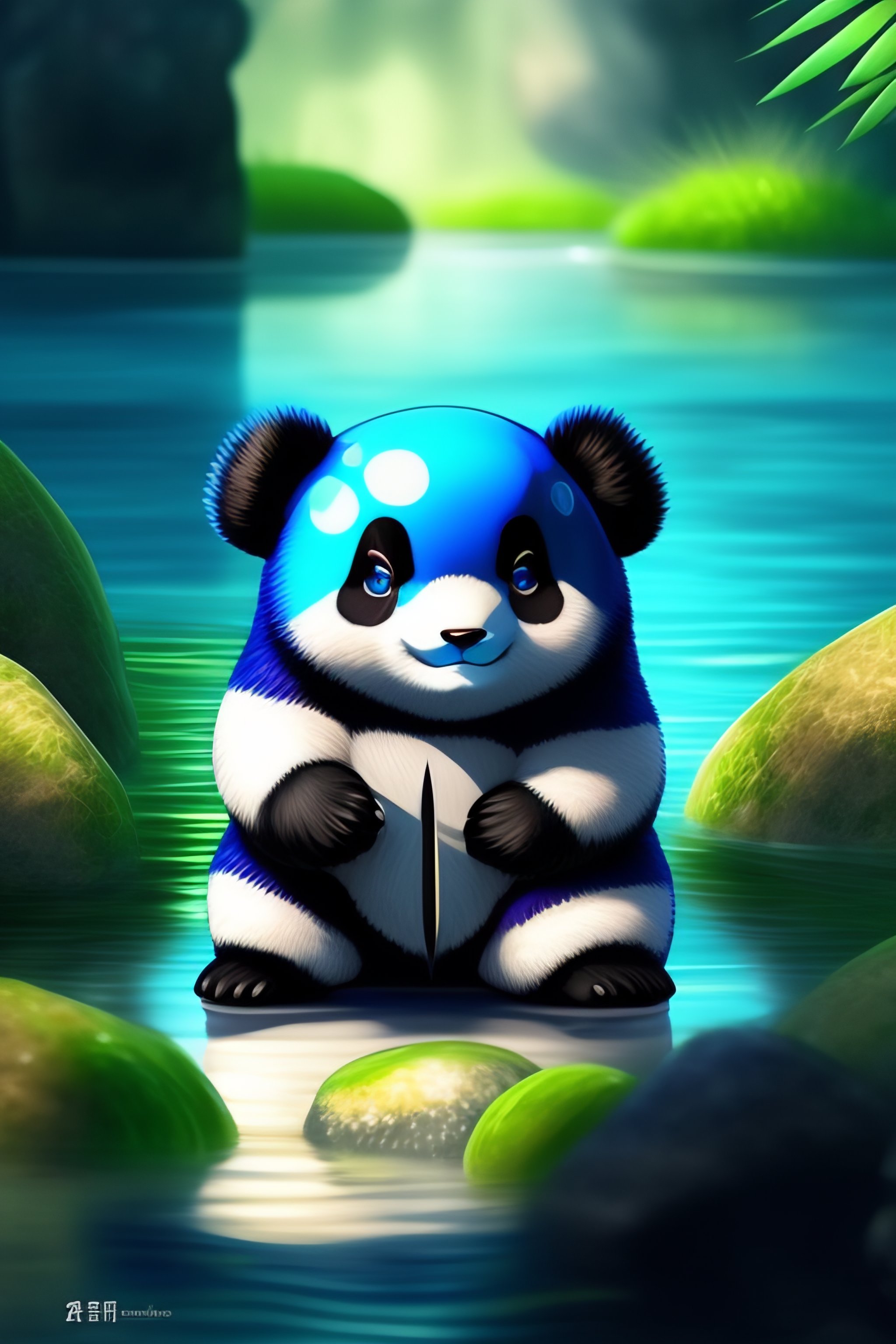 Lexica - An adorable water type pokemon that resembles a panda wielding ...