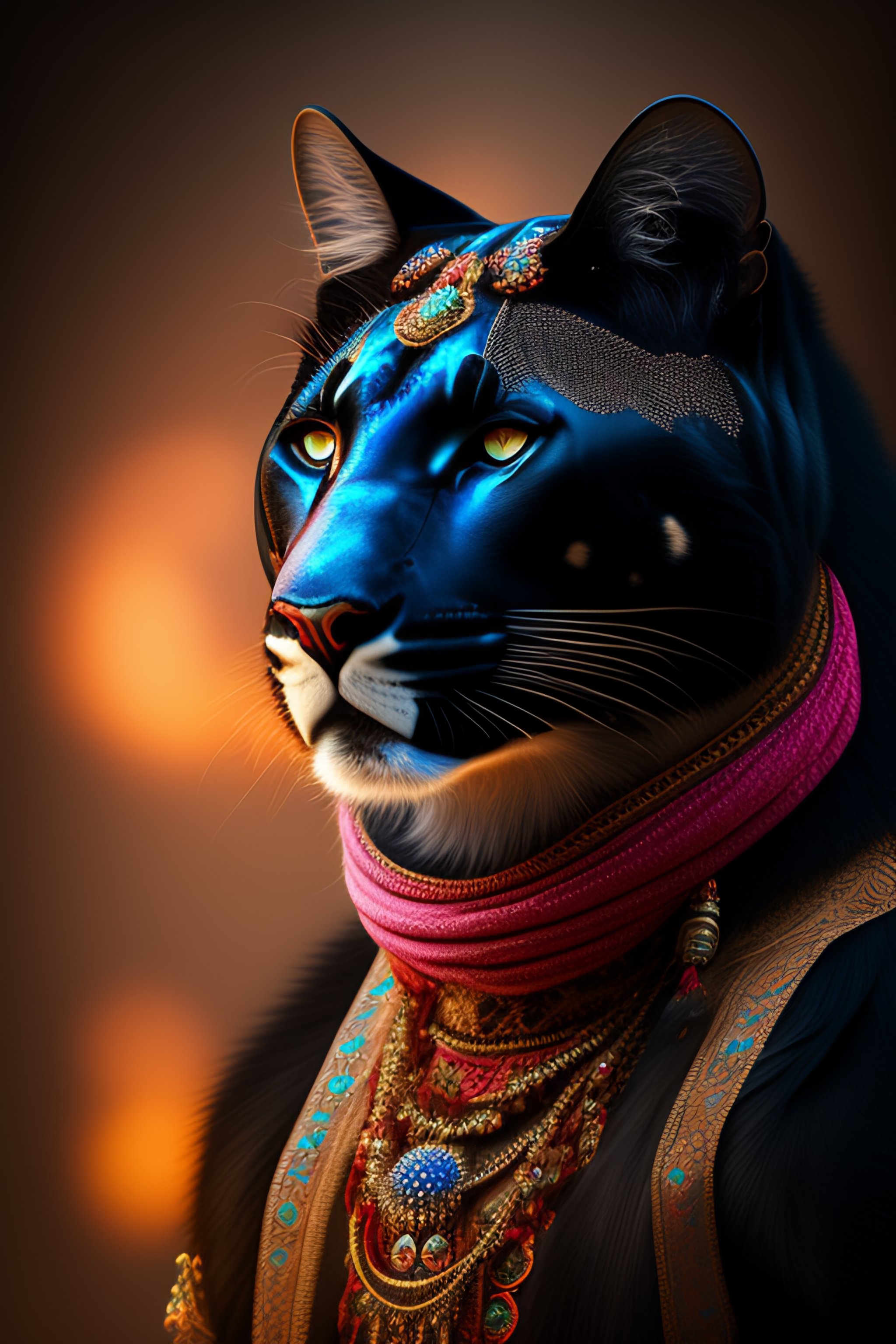 Lexica - Antropomorphic panther, completely covered in black fur ...