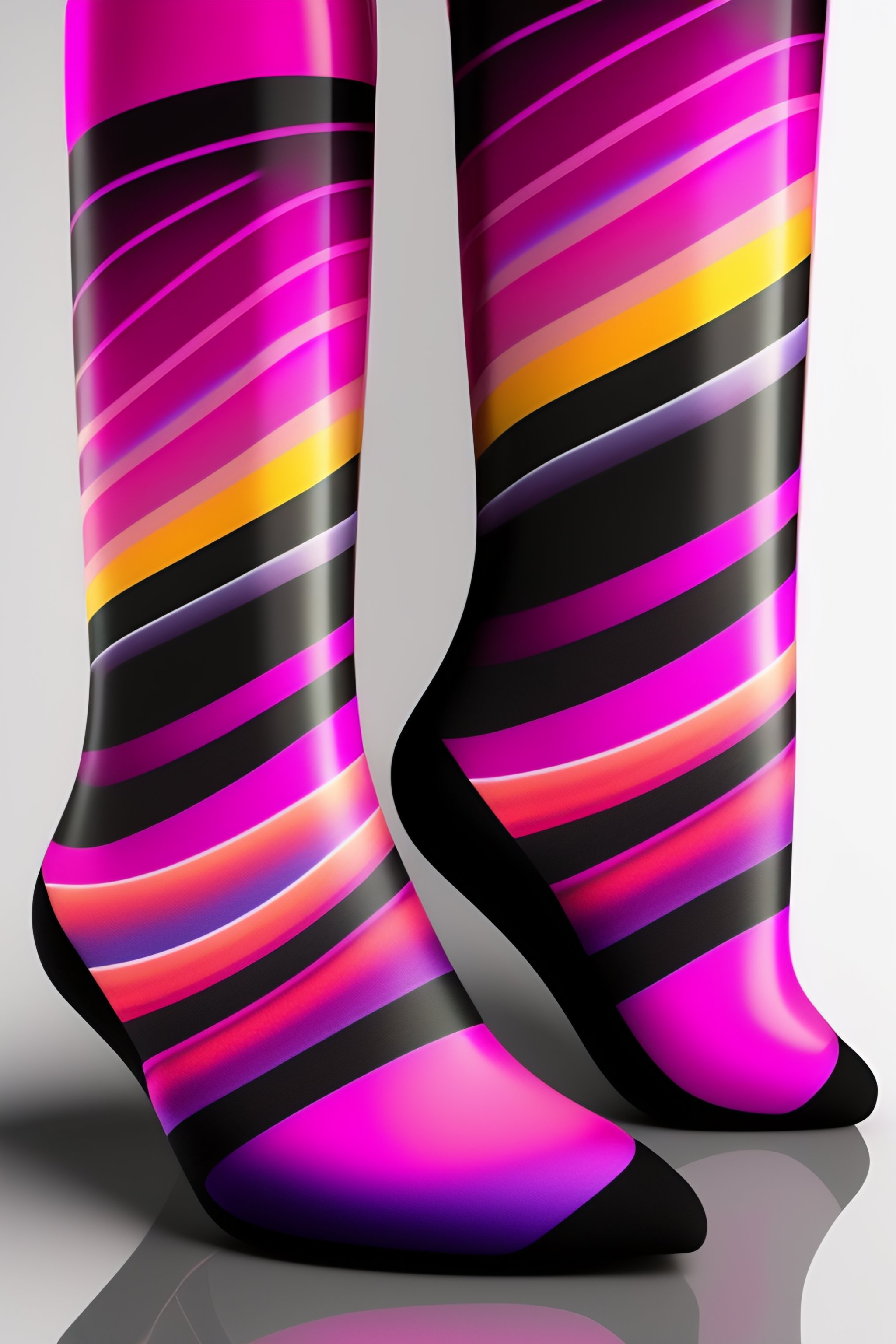 Lexica - Women setting show black and pink abstrat 3d socks color
