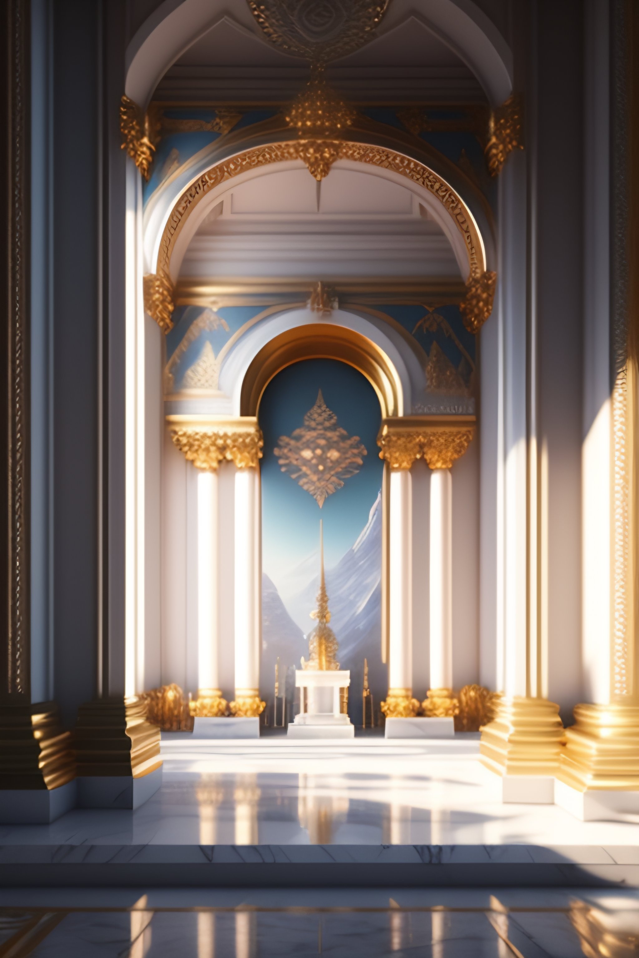 Lexica - Wide angle shot of Beautiful fantasy throne room made from ...