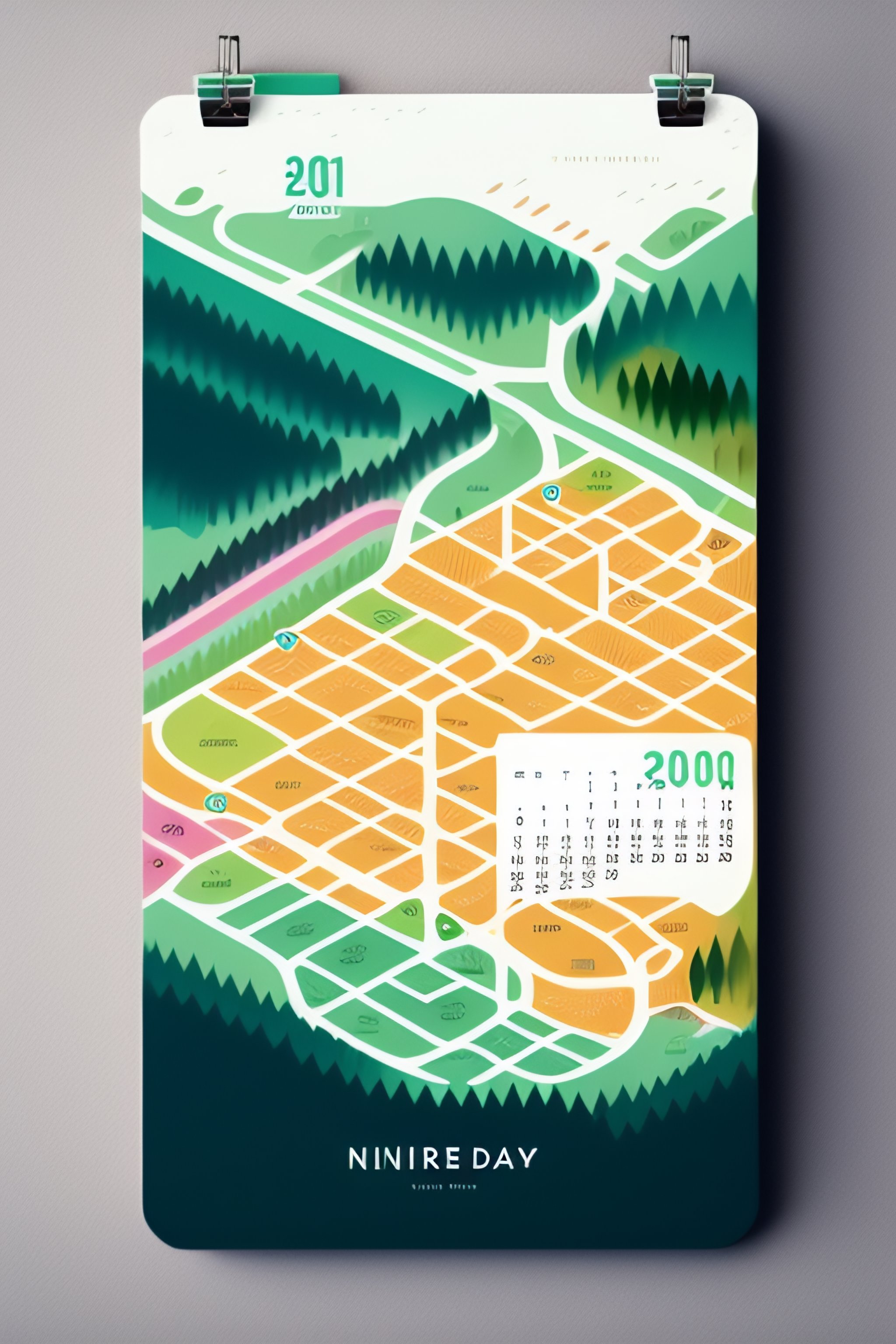Lexica - Unique and novel Calendar design template with a map of a ...