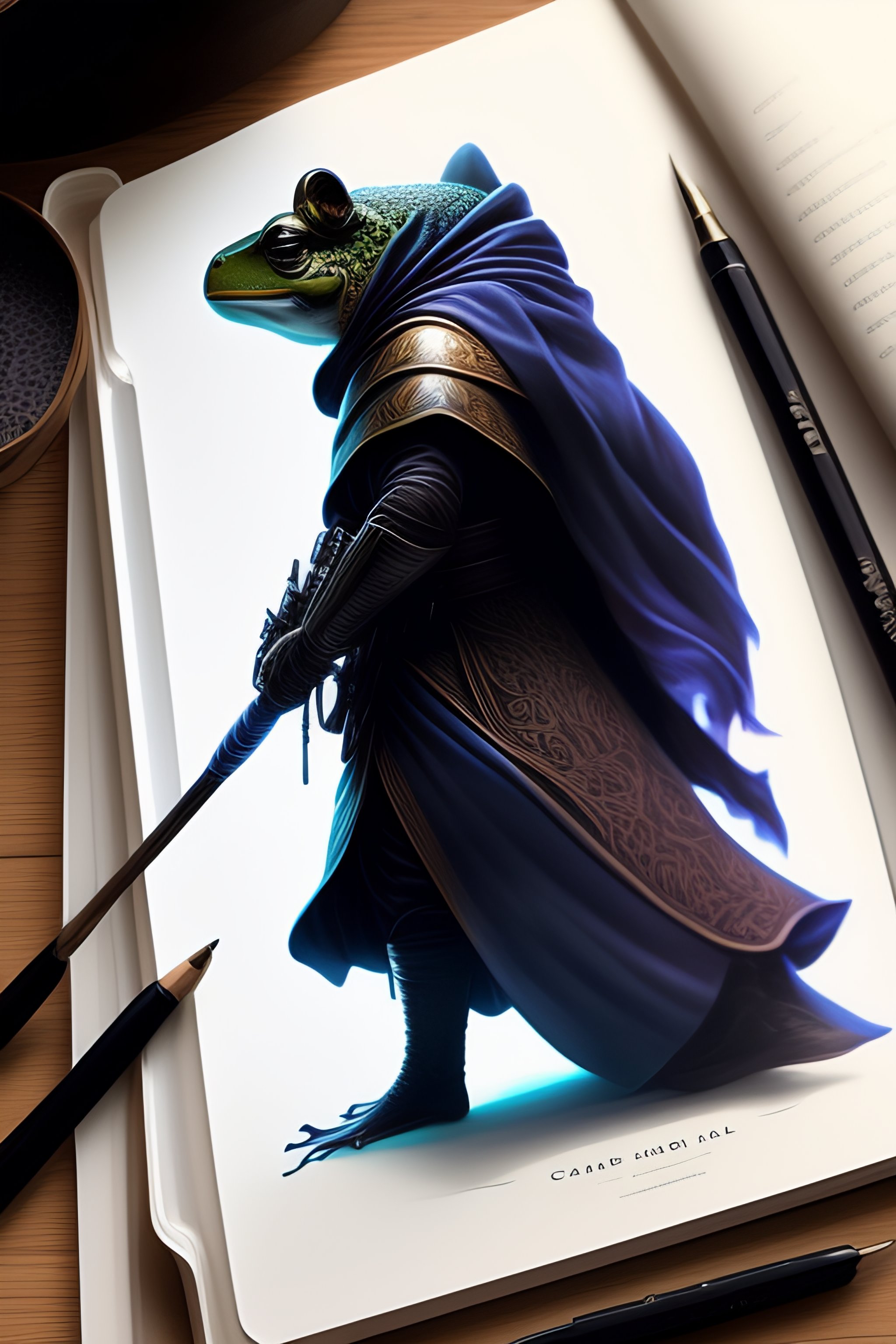 Lexica - Scribble art, fantasy, sharp hair, intricate, frog jedi, star ...