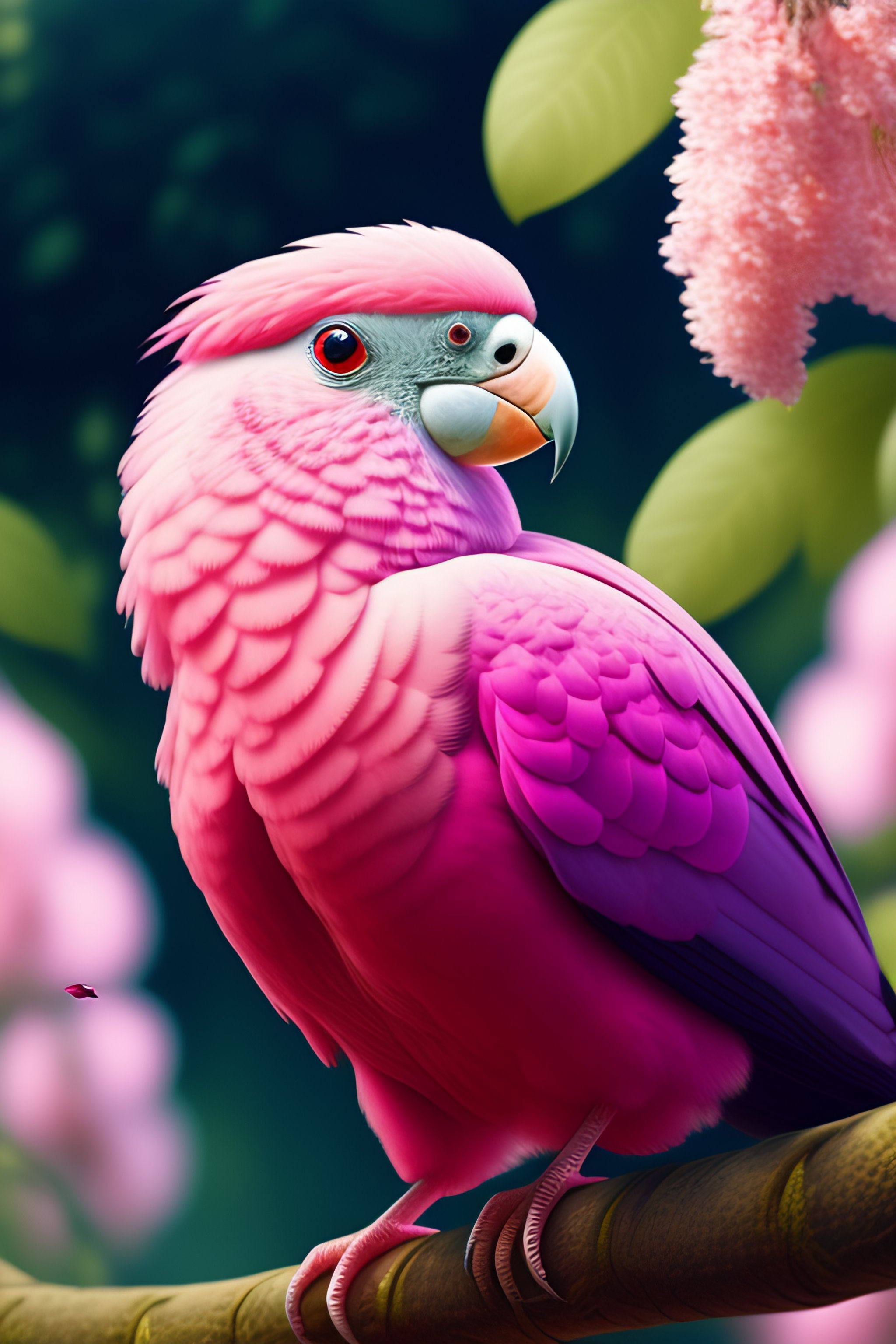 Lexica - Pltn style, Pink and white cest galah cockatoo bird in a tree ...