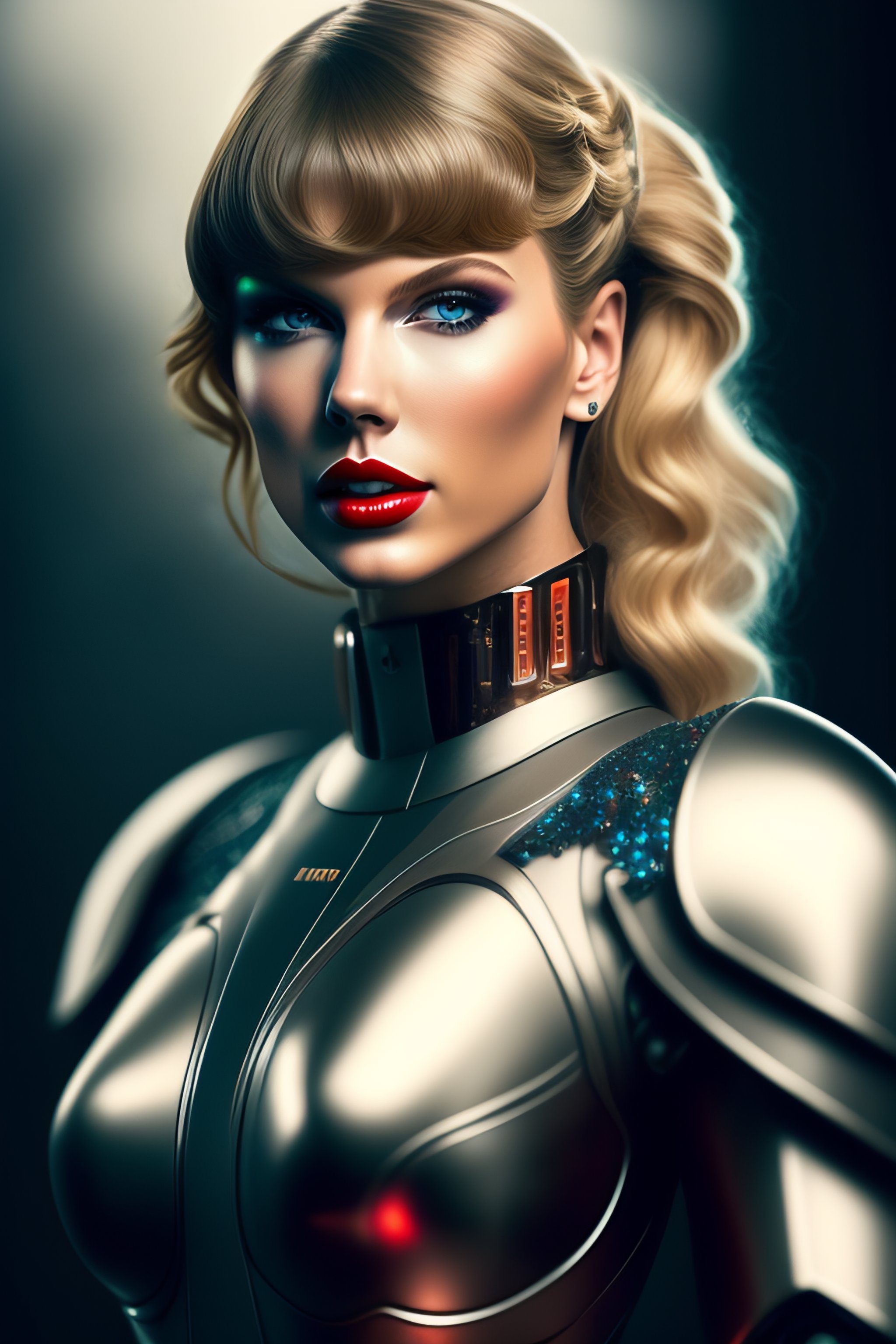 Lexica - Taylor swift as a cyborg robot with computer, a character side ...