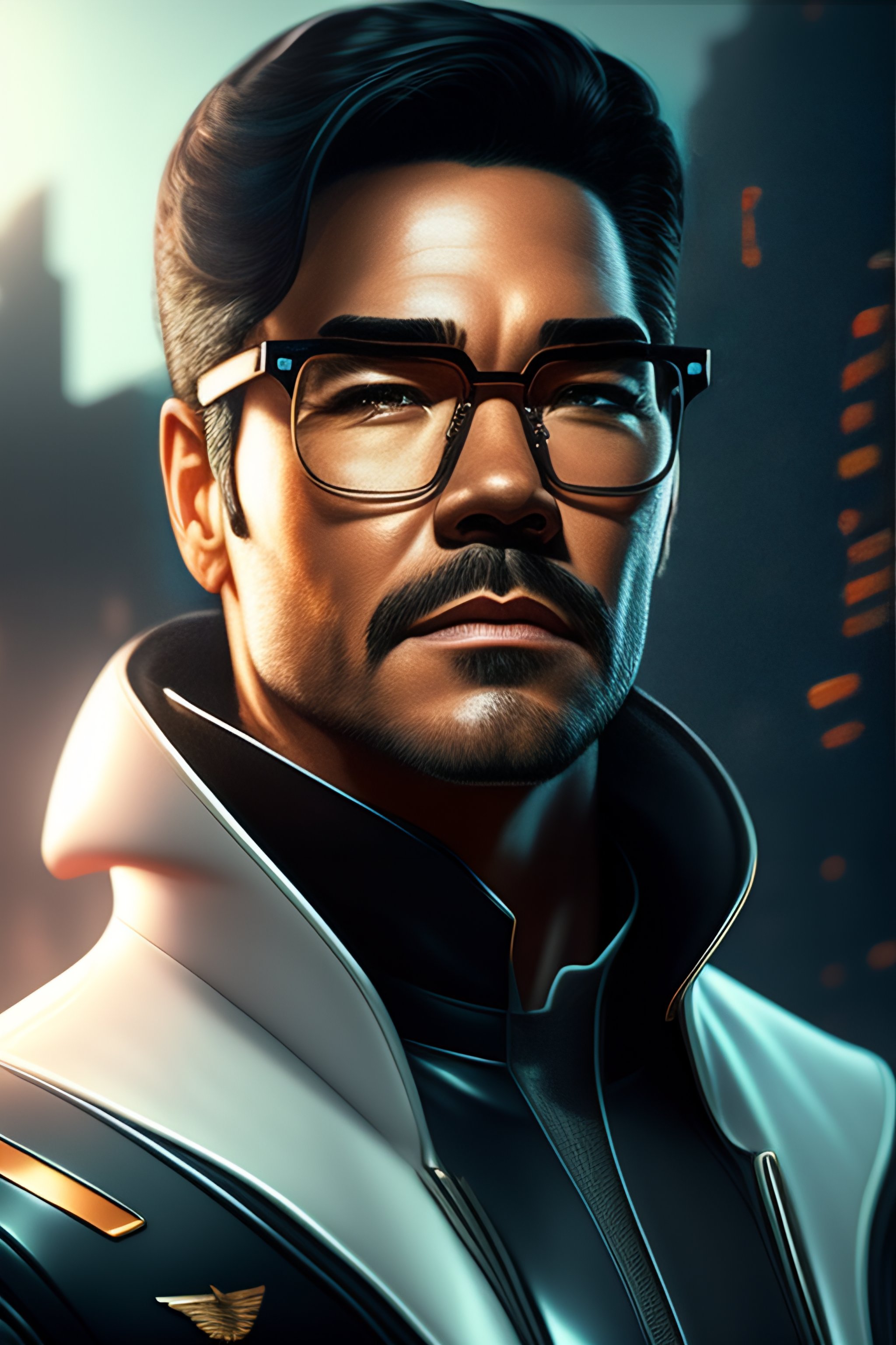 Lexica - Portrait of dean cain with Protection Glasses white and black ...