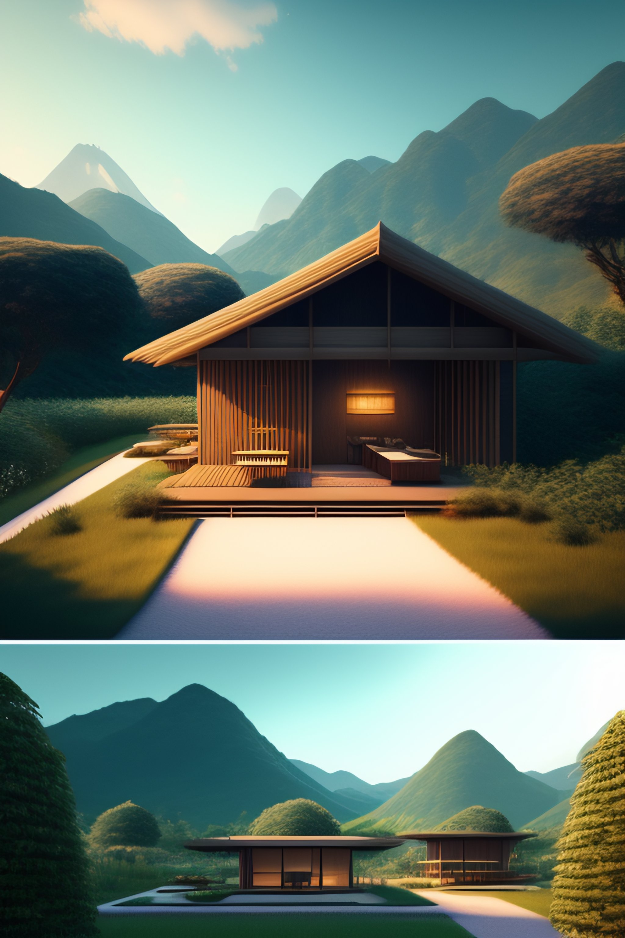 Lexica - An awesome night concept art of modern bahay-kubo with solar ...
