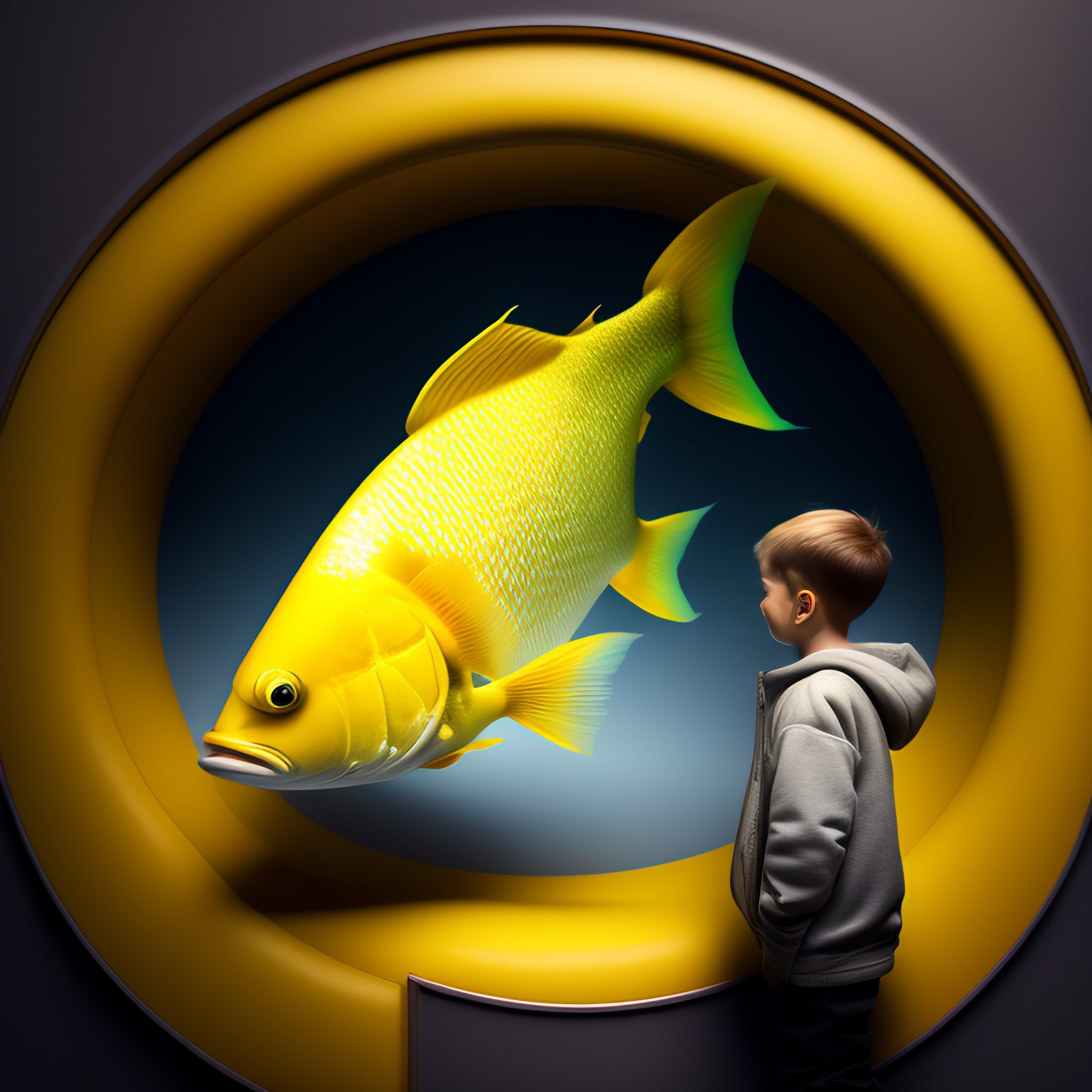 Lexica - Yellow fish speaking in a boy’s ear