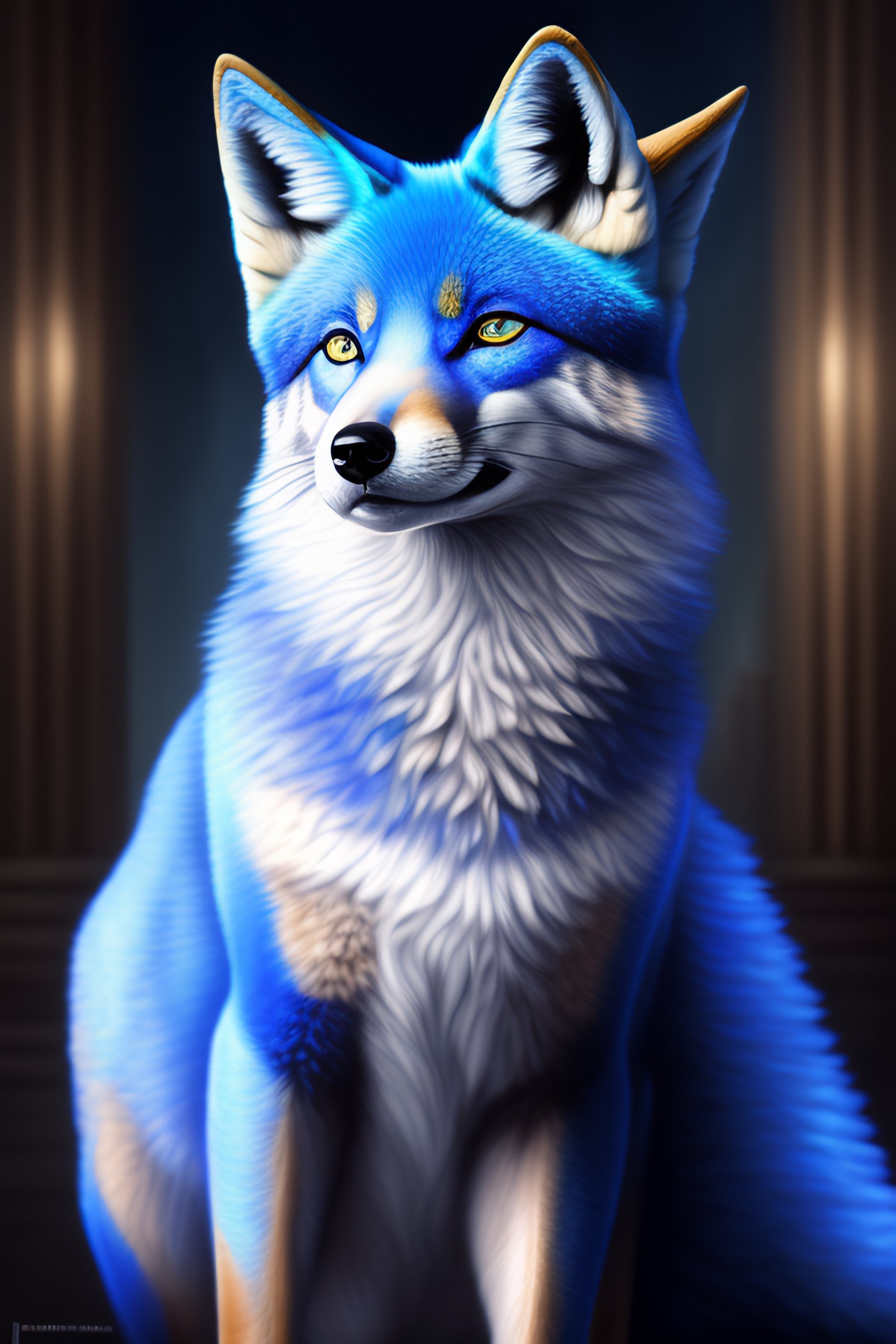 Lexica - Hot Sweetie blue Fox, realistic portrait, symmetrical, highly ...