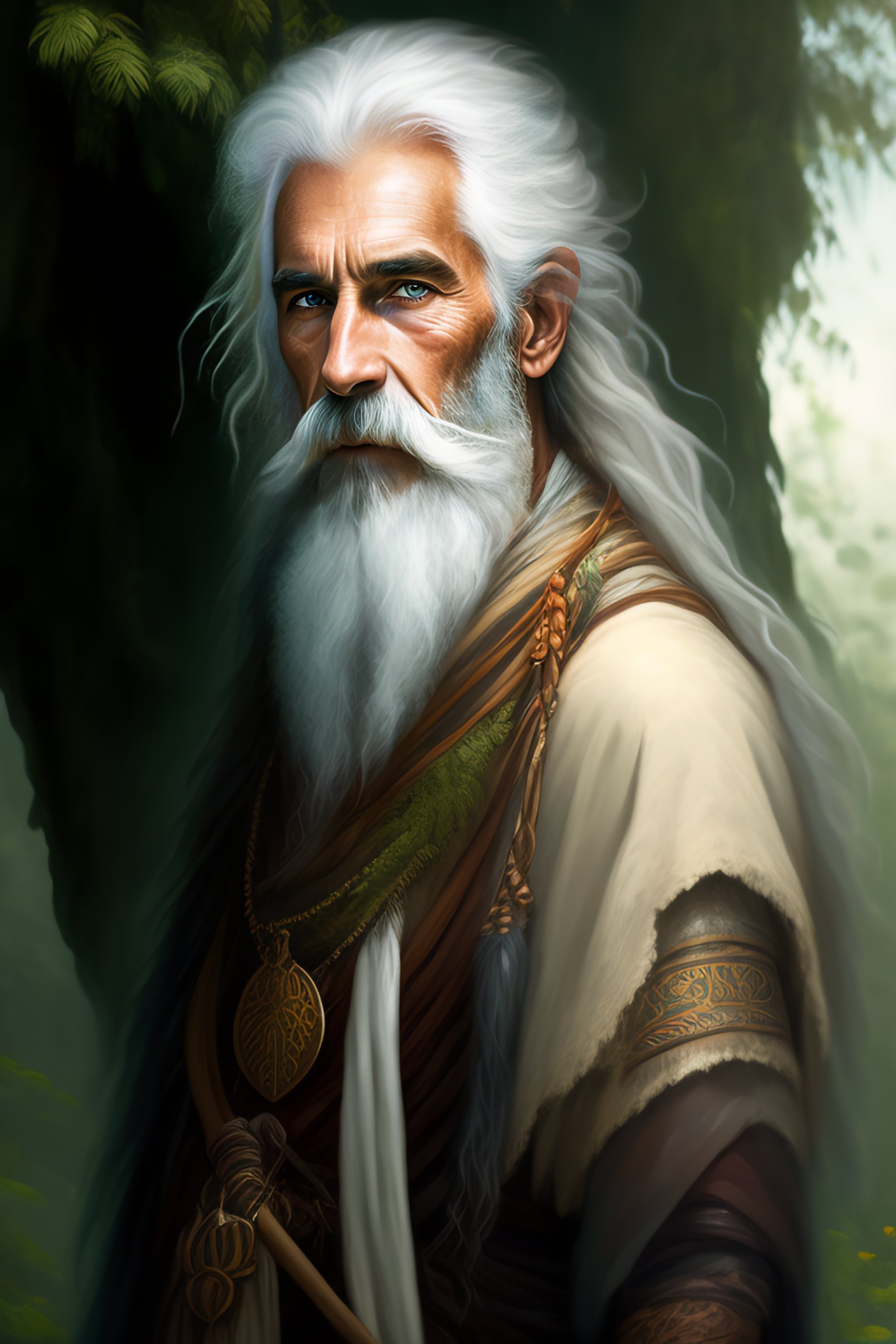 Lexica - Portrait of scruffy skinny ancient male druid in rags with a ...