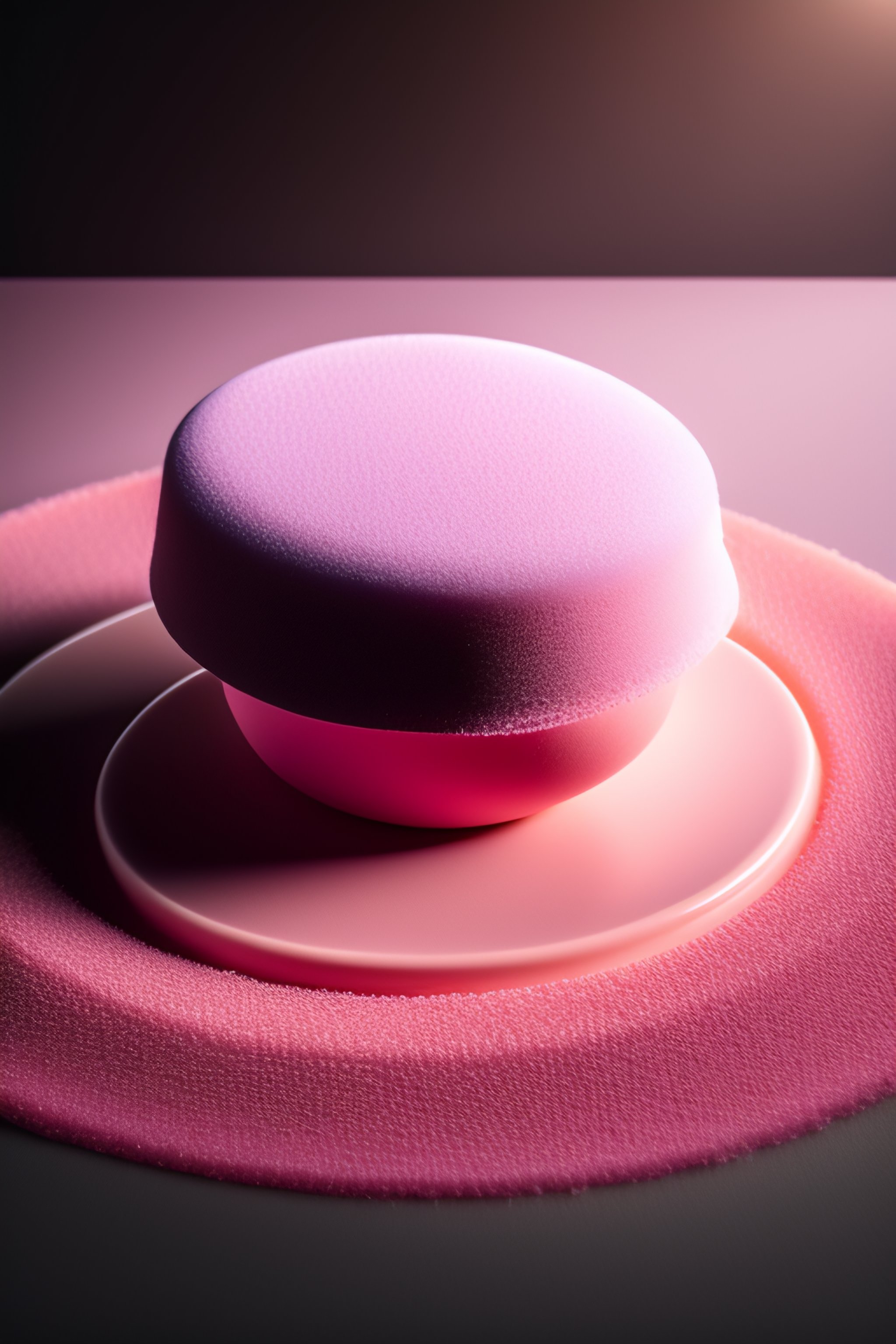 Lexica - Close up shot of a make-up sponge oval round that is light ...