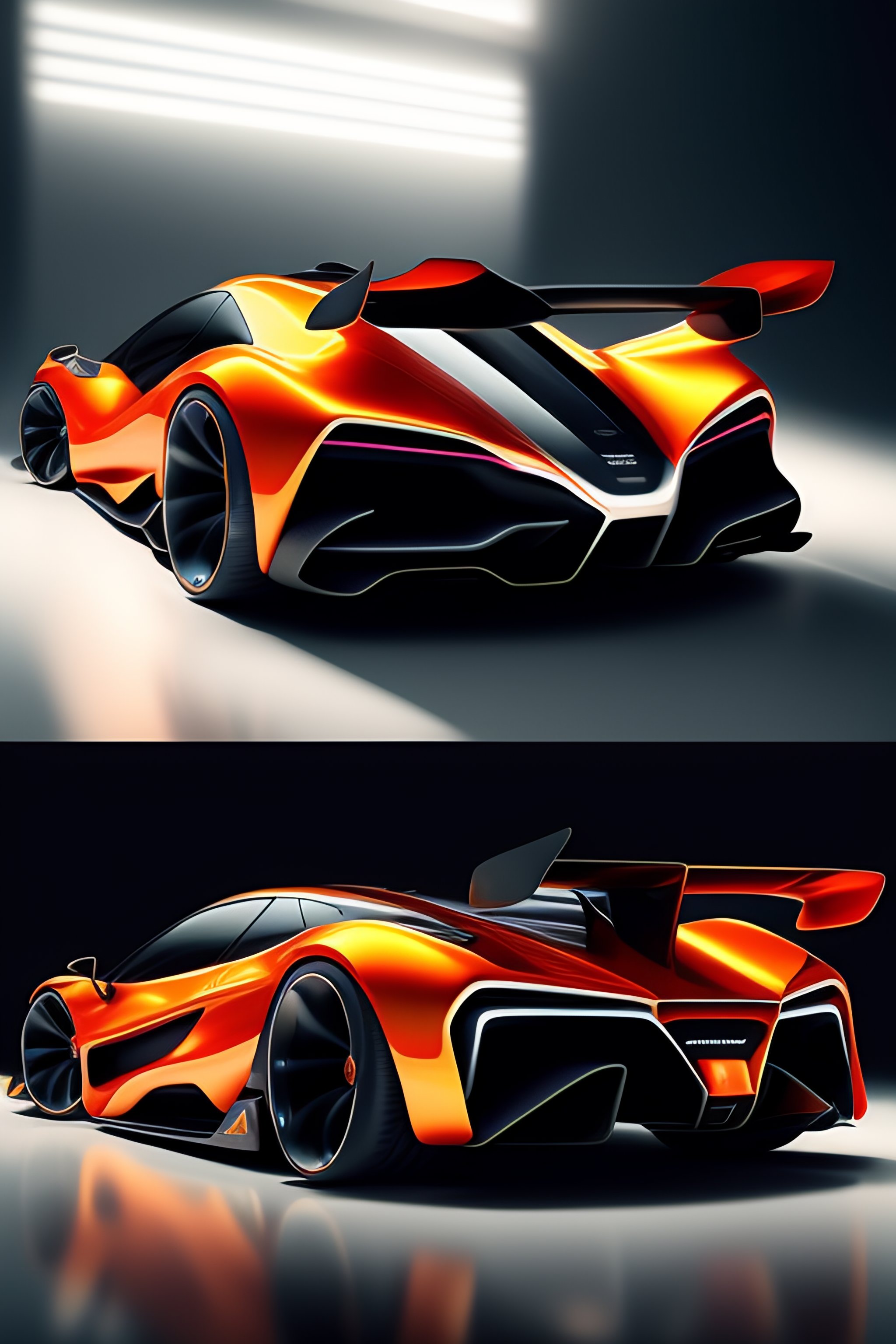 Lexica - Concept hypercar with spoiler car reveal driving