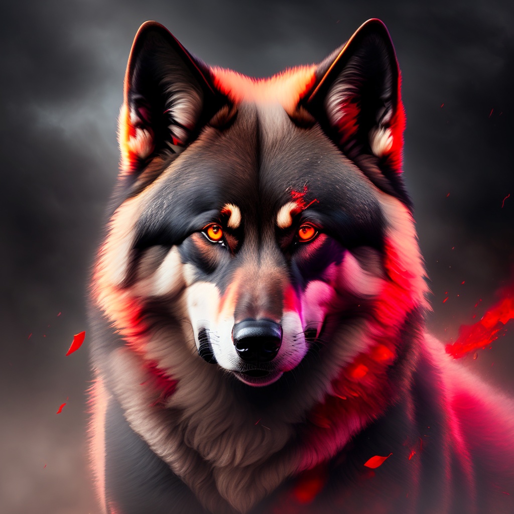 Lexica - Black bloody wolf, with red eyes are explosion, wolf body ...