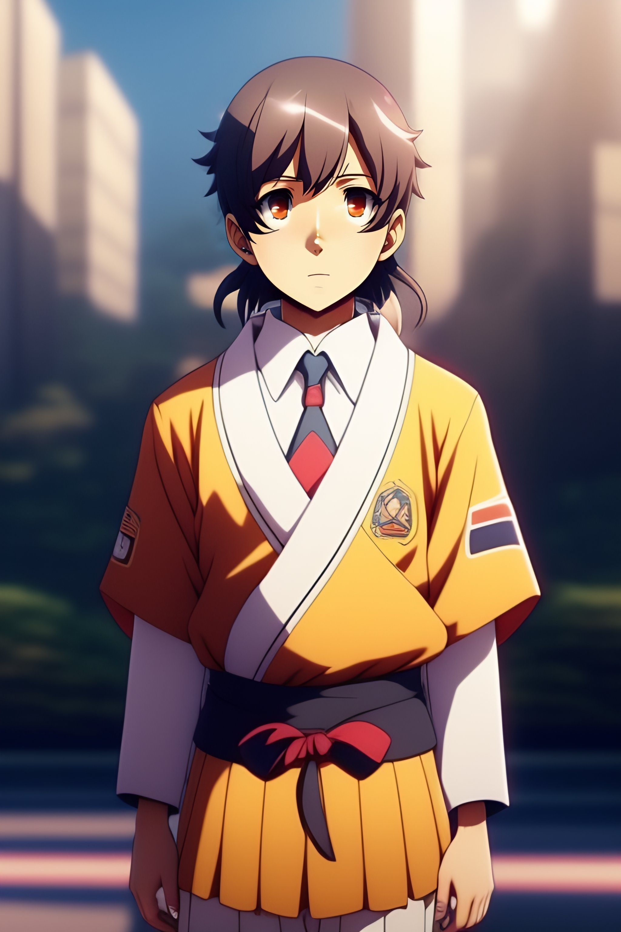 Lexica - Picture of young Sensei from anime wearing school uniform
