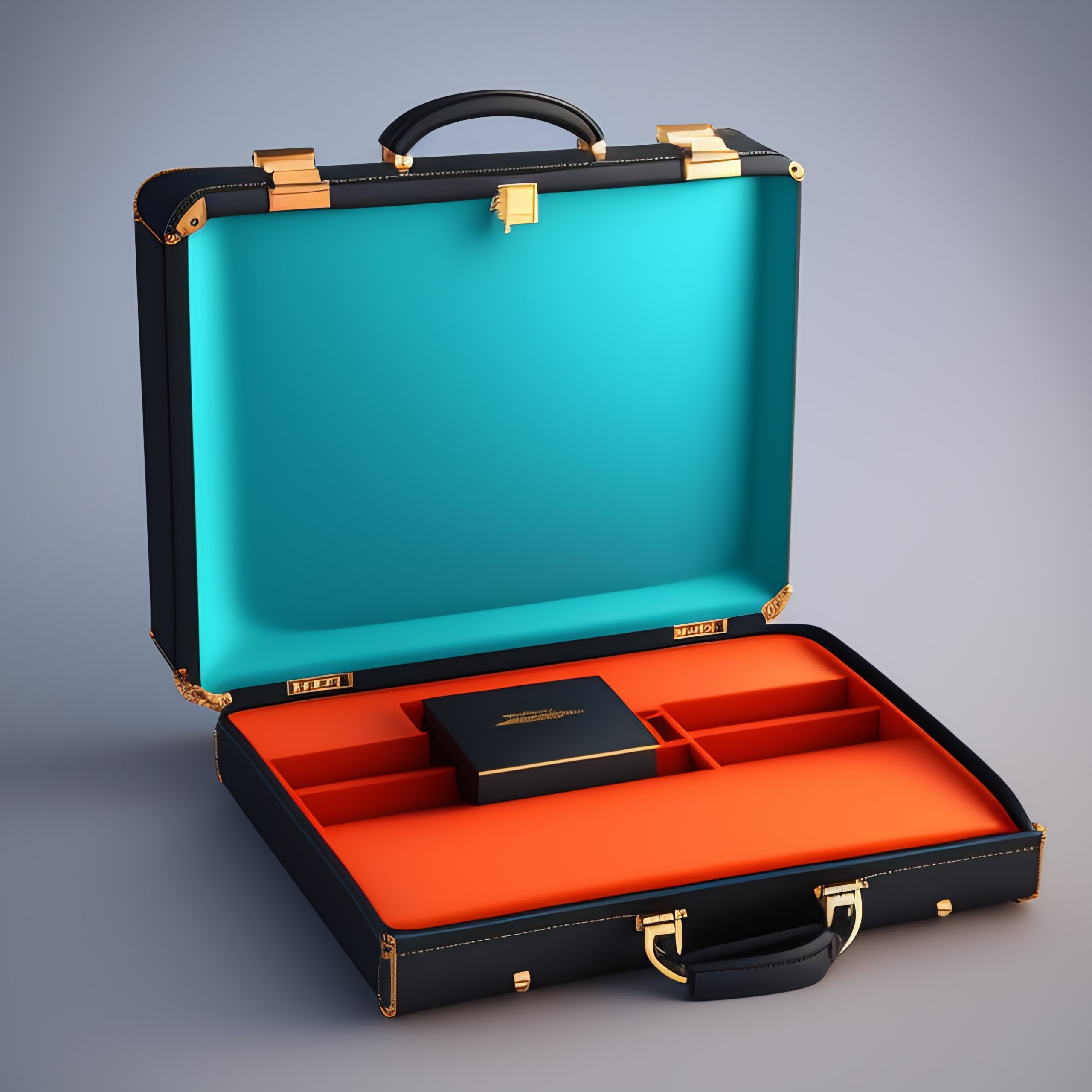 Lexica - 3d clay briefcase realistic, flat design style