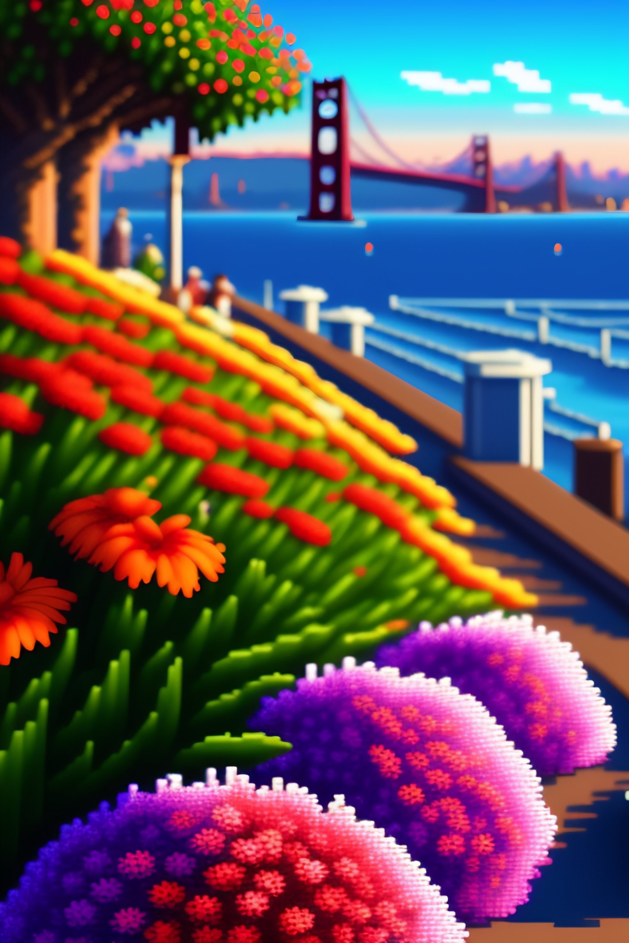 Lexica - Pixel art san francisco fisherman's wharf. 3d pixel art 4k ...