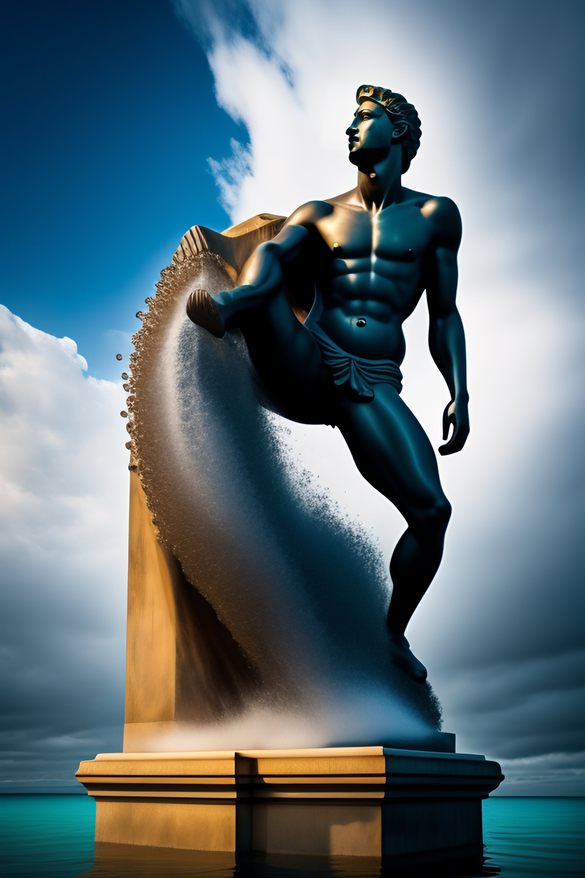 Lexica - Statue of man trapped in fluid