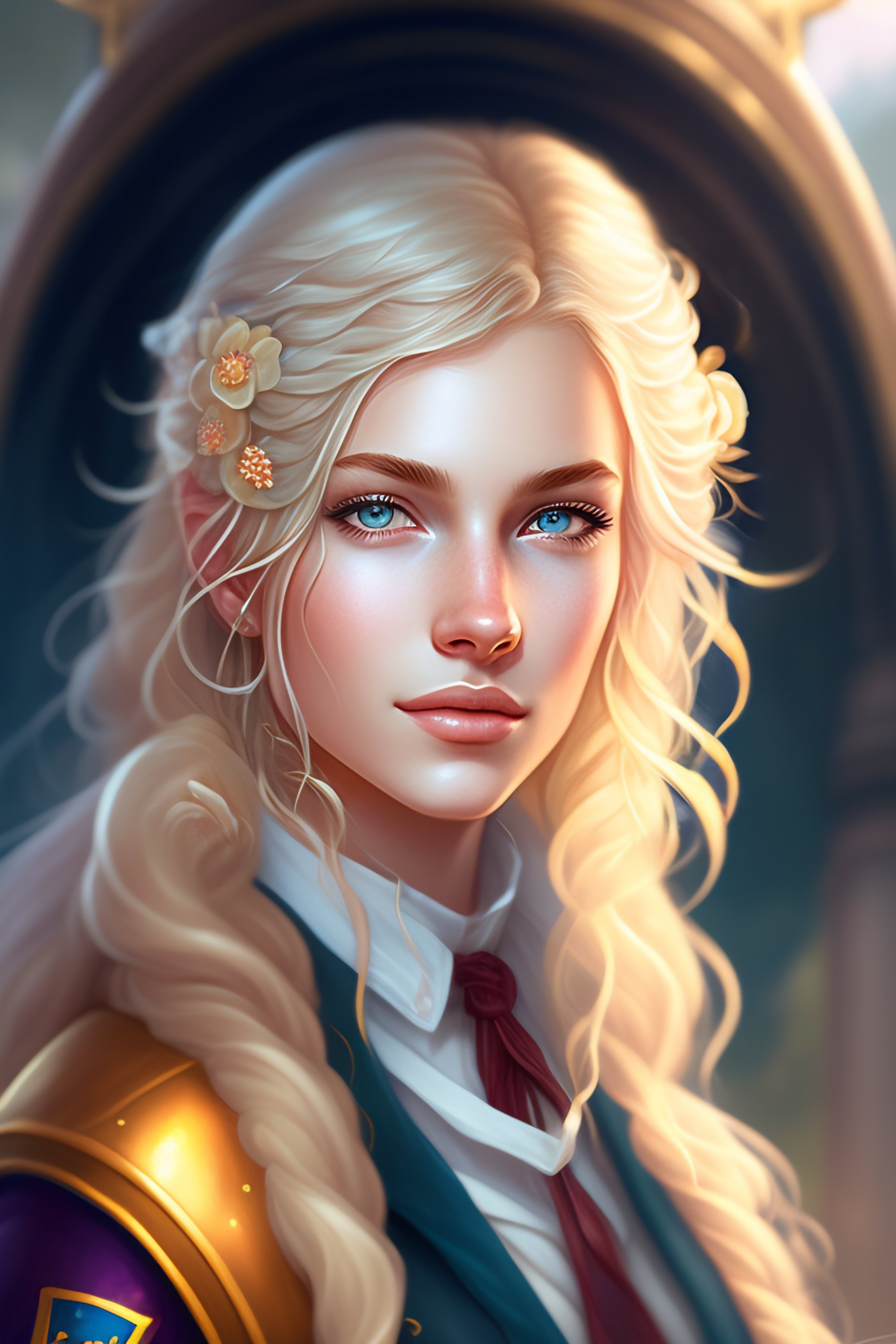 Lexica - Midjourney style, Alice a close up of a person with blonde ...