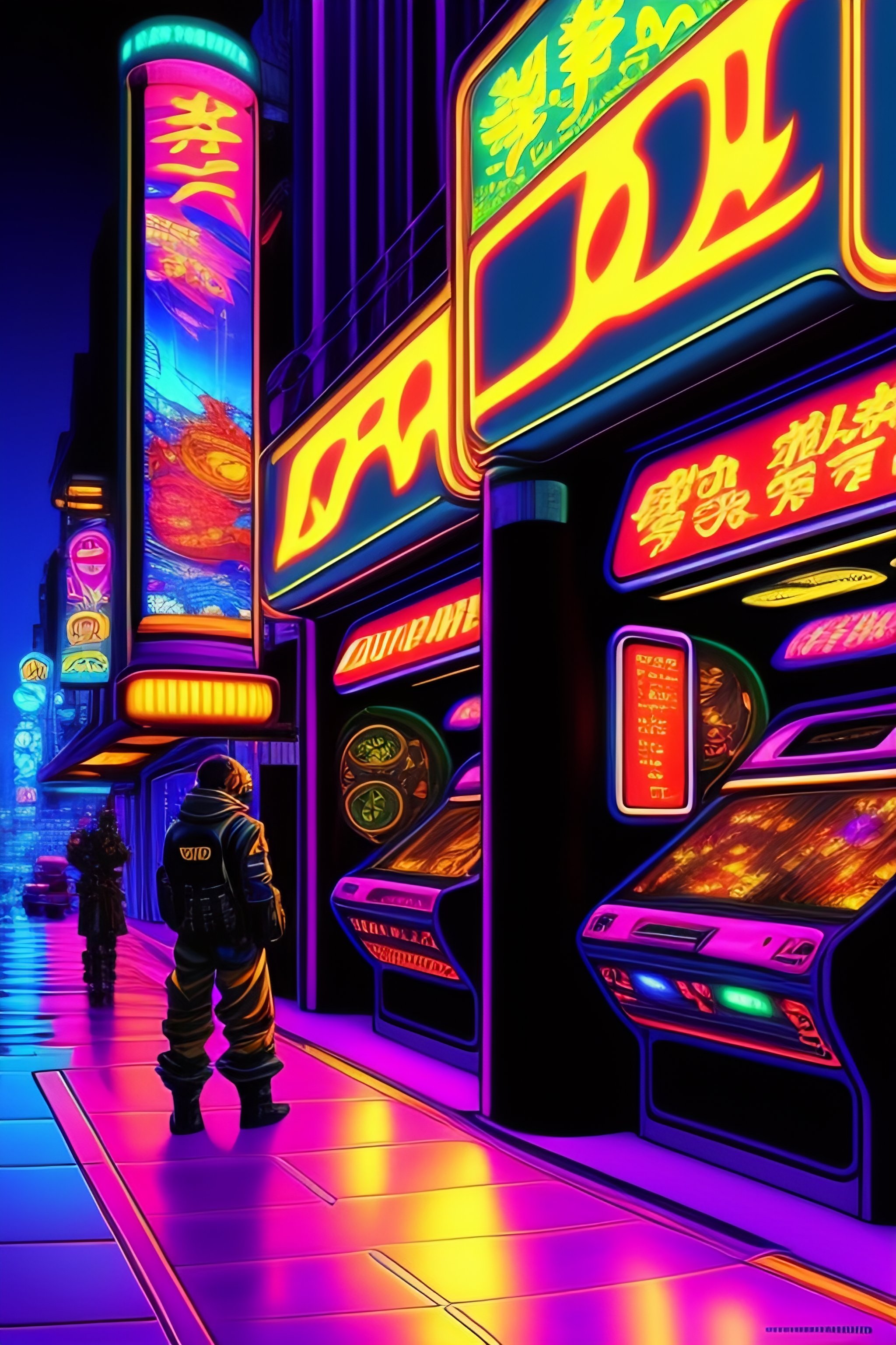 Lexica - Vintage 90's anime style environmental wide shot of a chaotic ...
