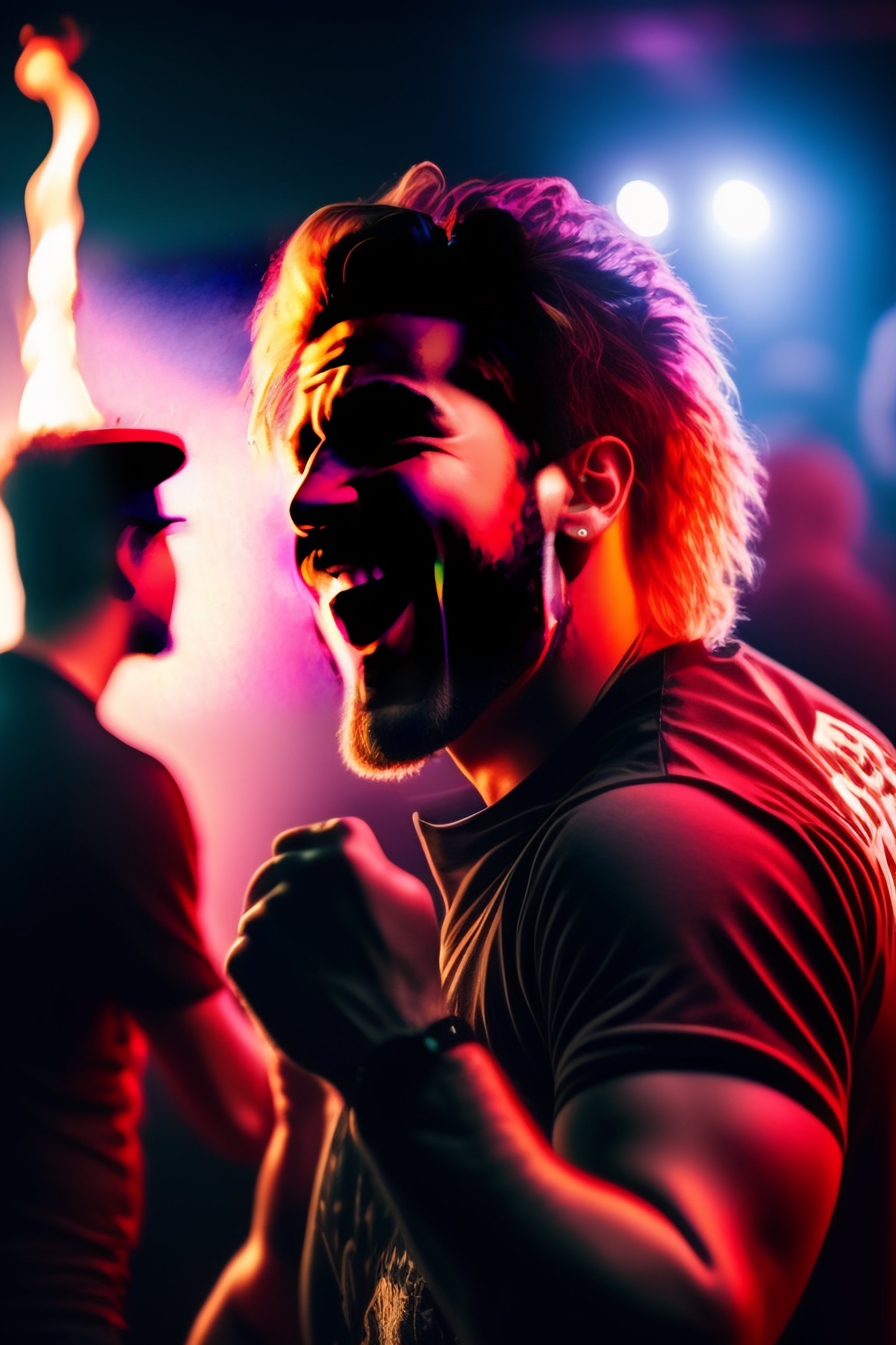 Lexica - A guy enjoying heavy metal music in a club