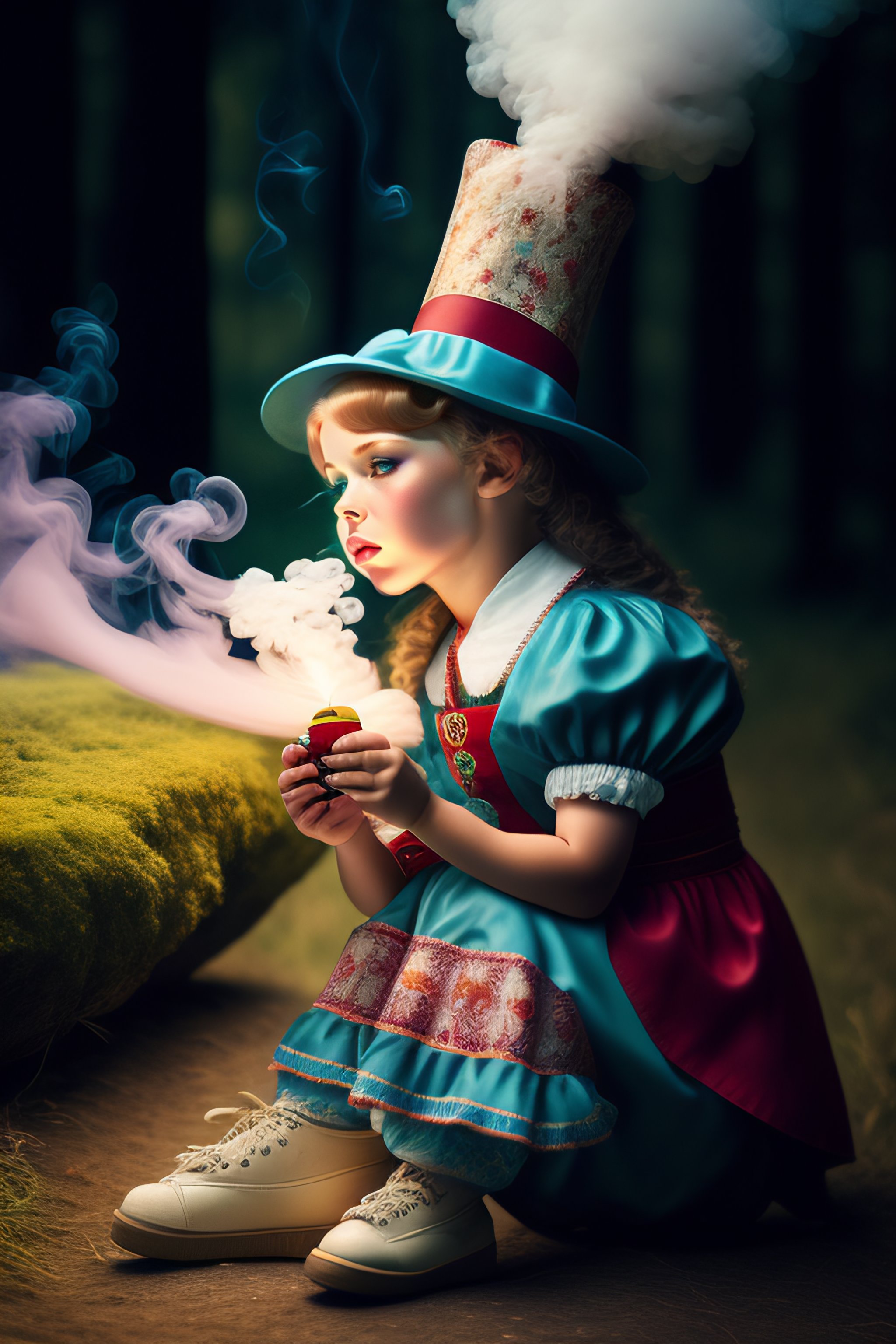 Lexica Smoking Alice In Wonderland Squatting