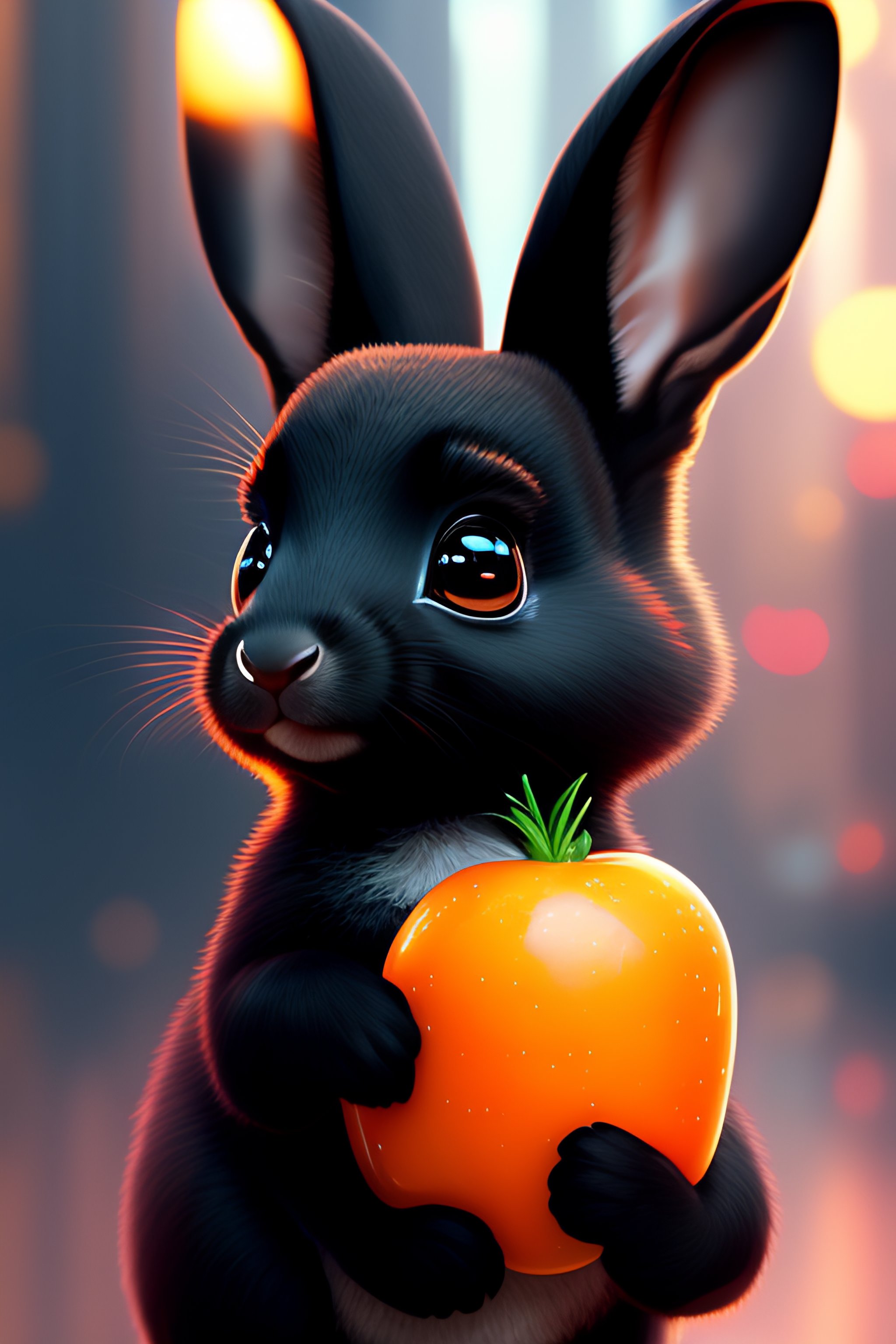 Cute Black Bunny Wallpaper