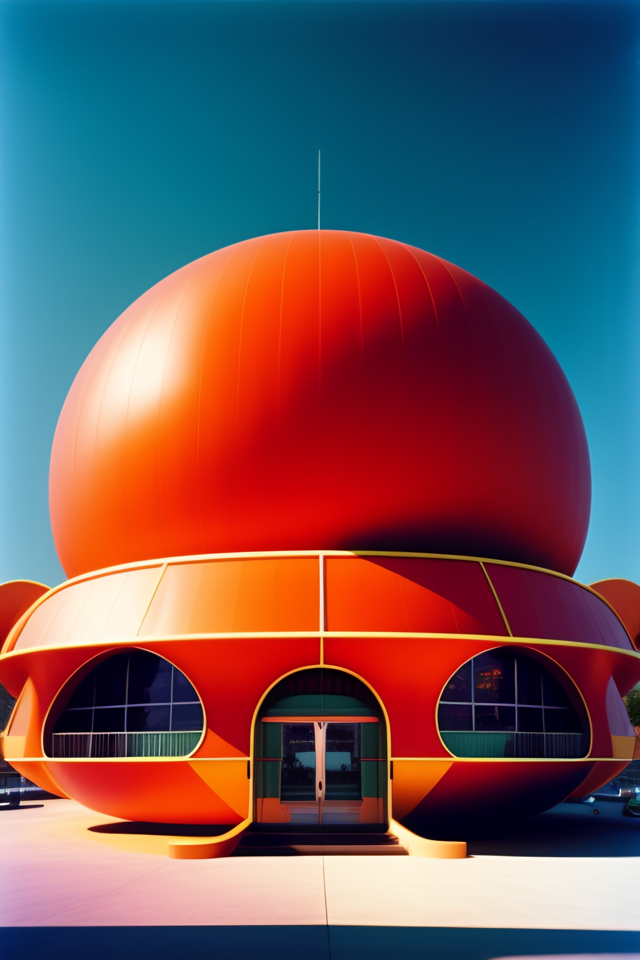 Lexica - 1984 ,d, worlds fair Googie architecture, in the style Wes ...