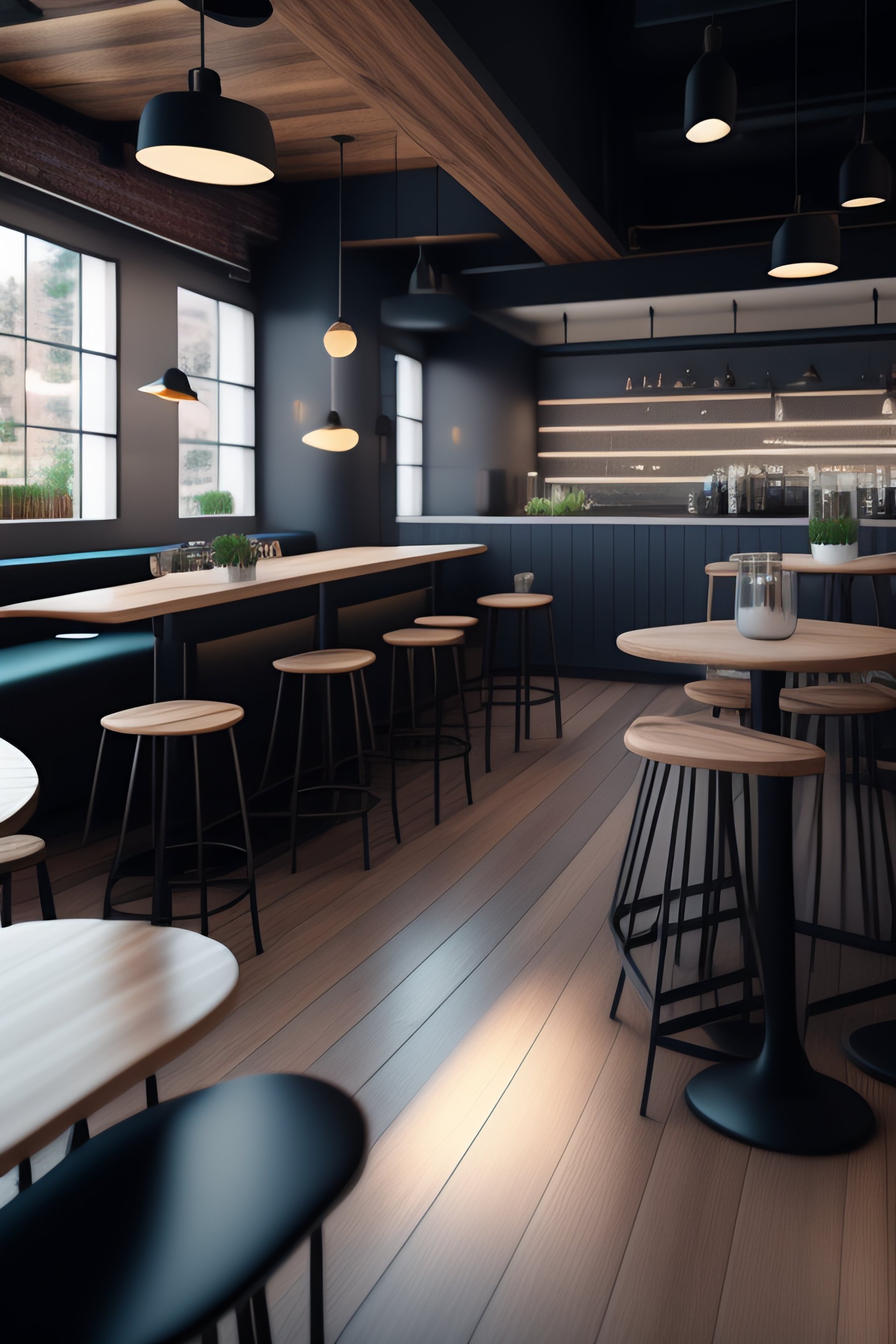 Lexica - Cafe interior, industrial effect, ultra-realistic, octane ...