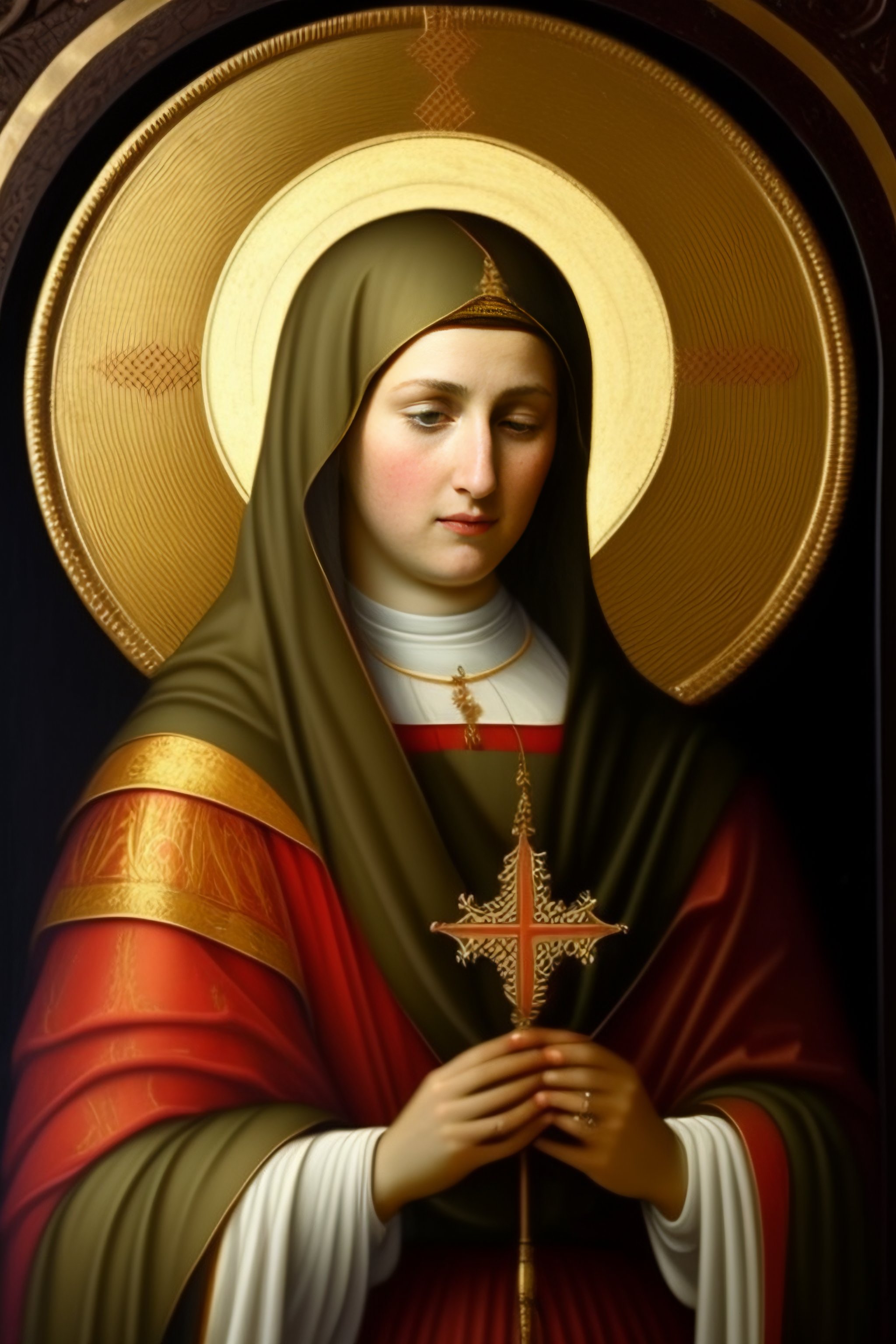 Lexica - Sad German Benedictine abbess renaissance painting 9th century ...