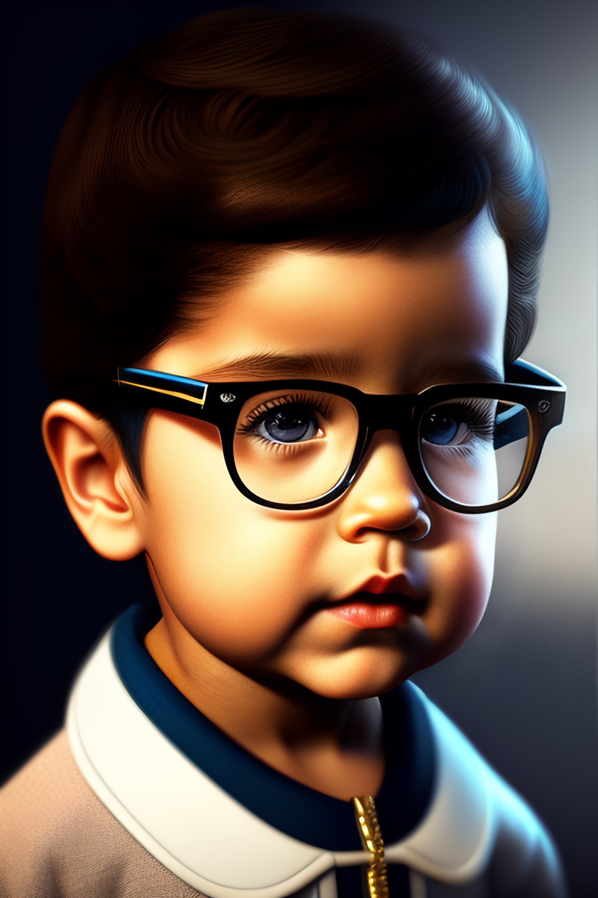 Lexica - Elvis presley baby with glasses , render, rembrandt, cgsociety ...