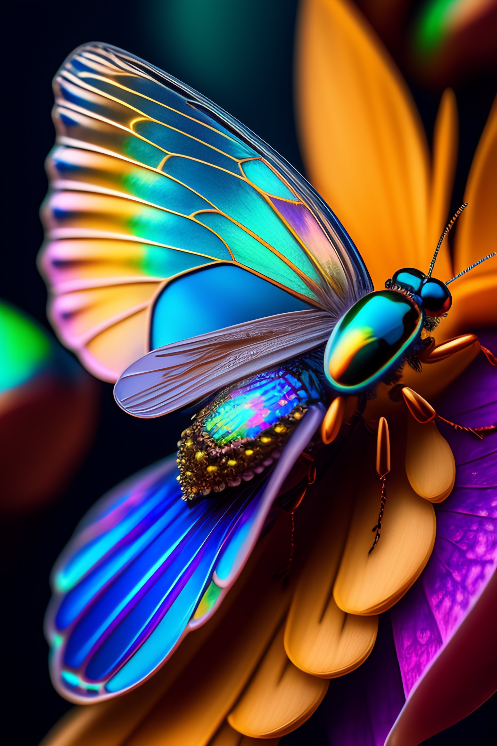 Lexica - Iridescent, insect, scales, large wings, blues, textured ...