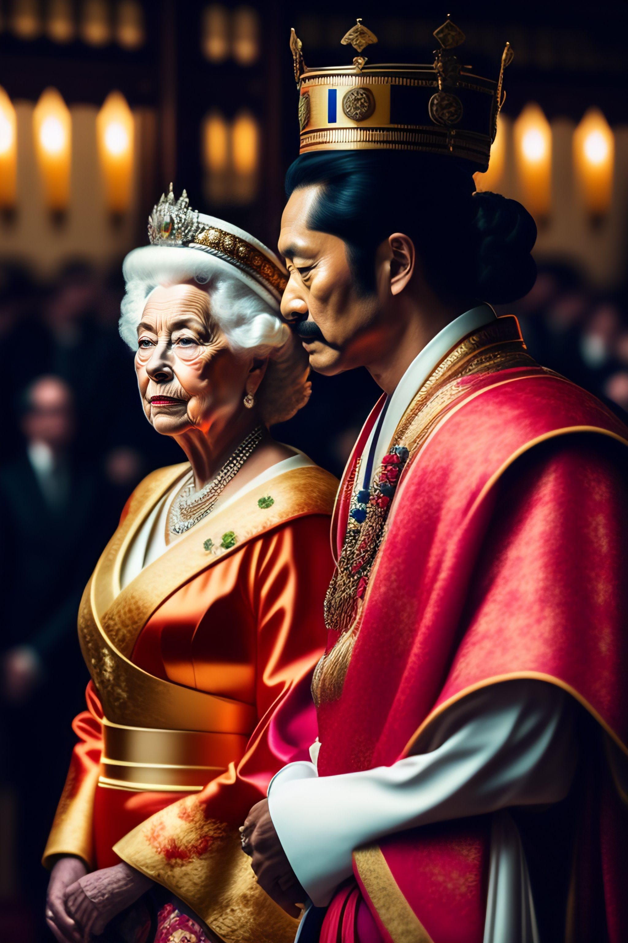 Lexica - King Charles with Queen Elizabeth of England wearing a ...