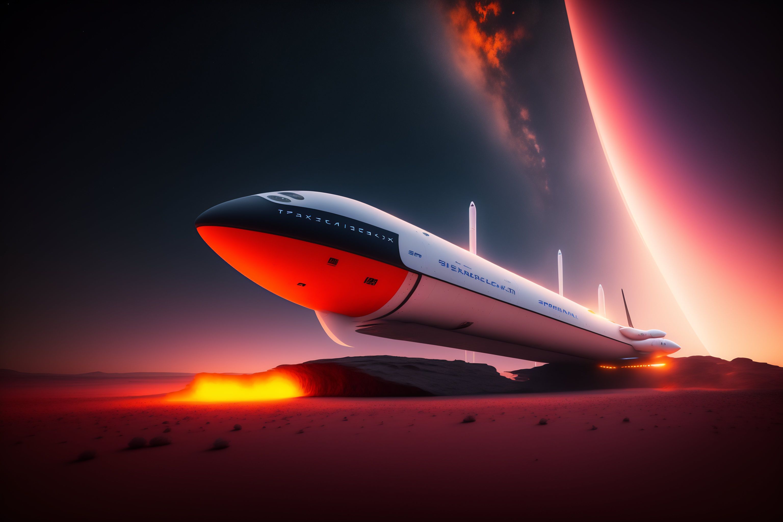 Lexica - 50mm Photograph of SpaceX starship designed by SpaceX landed ...