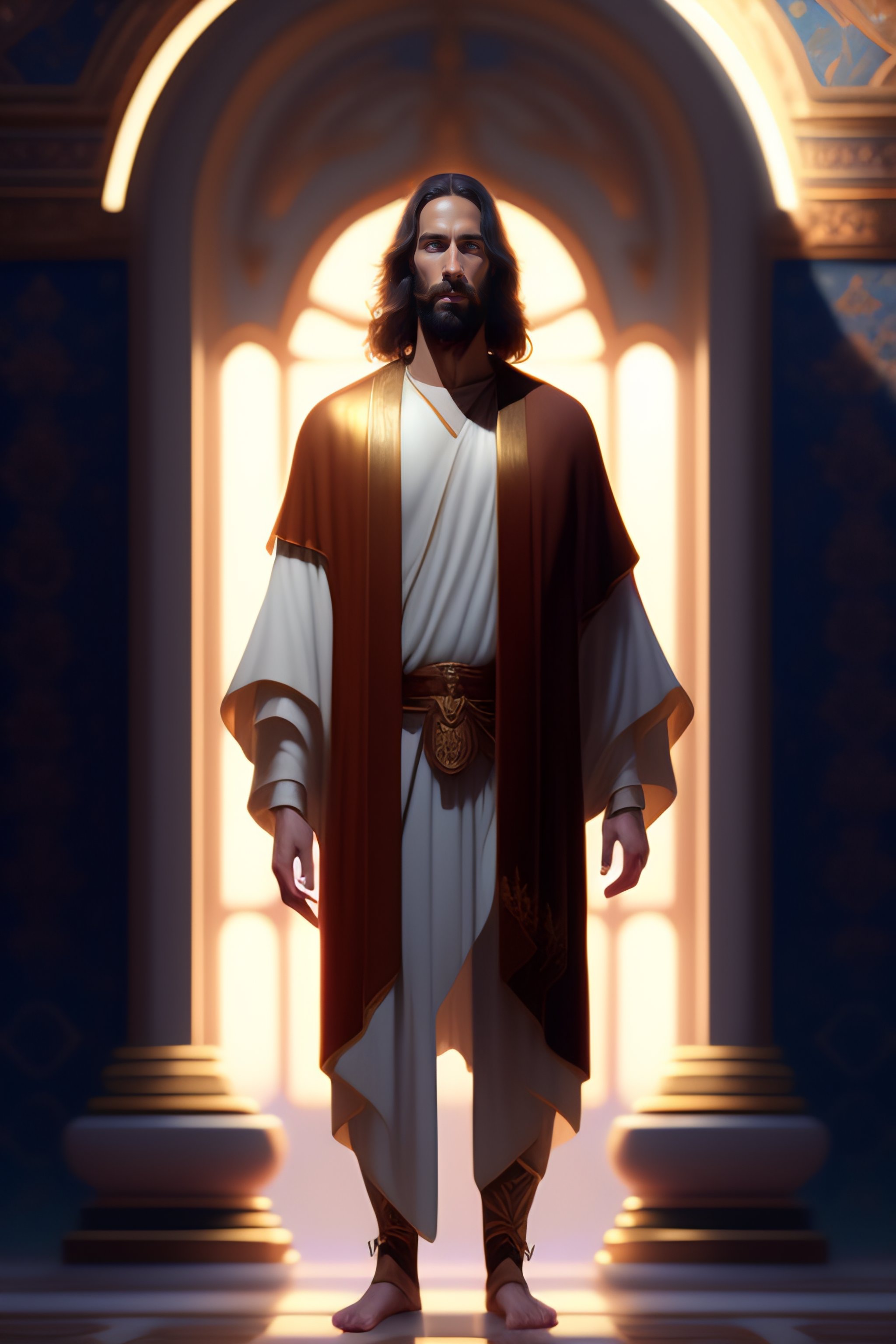 Lexica - Highly detailed full body of Jesus Christ, stephen bliss ...