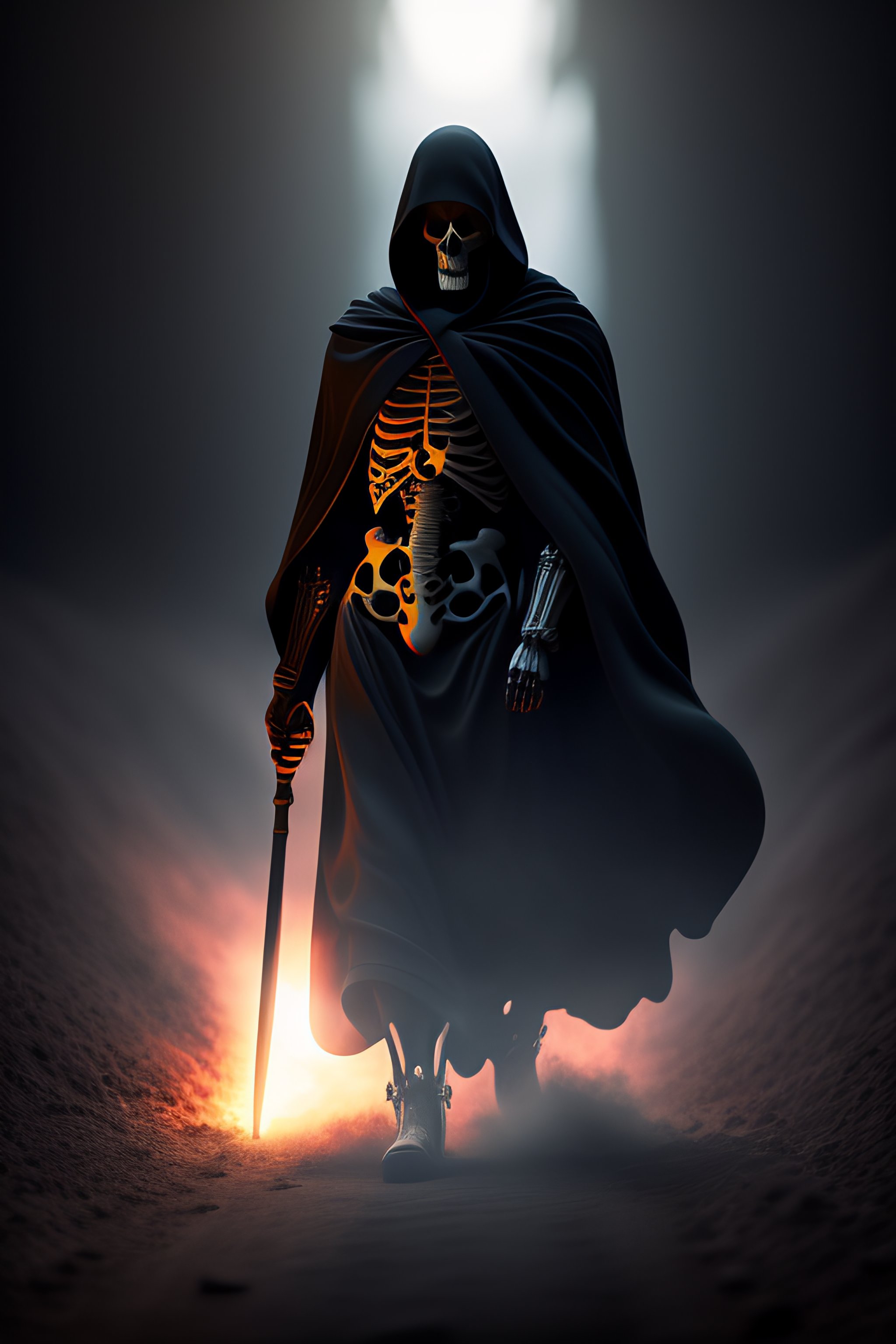 Lexica - Grim reaper, full body, skeleton face, extreme detailed, ultra ...