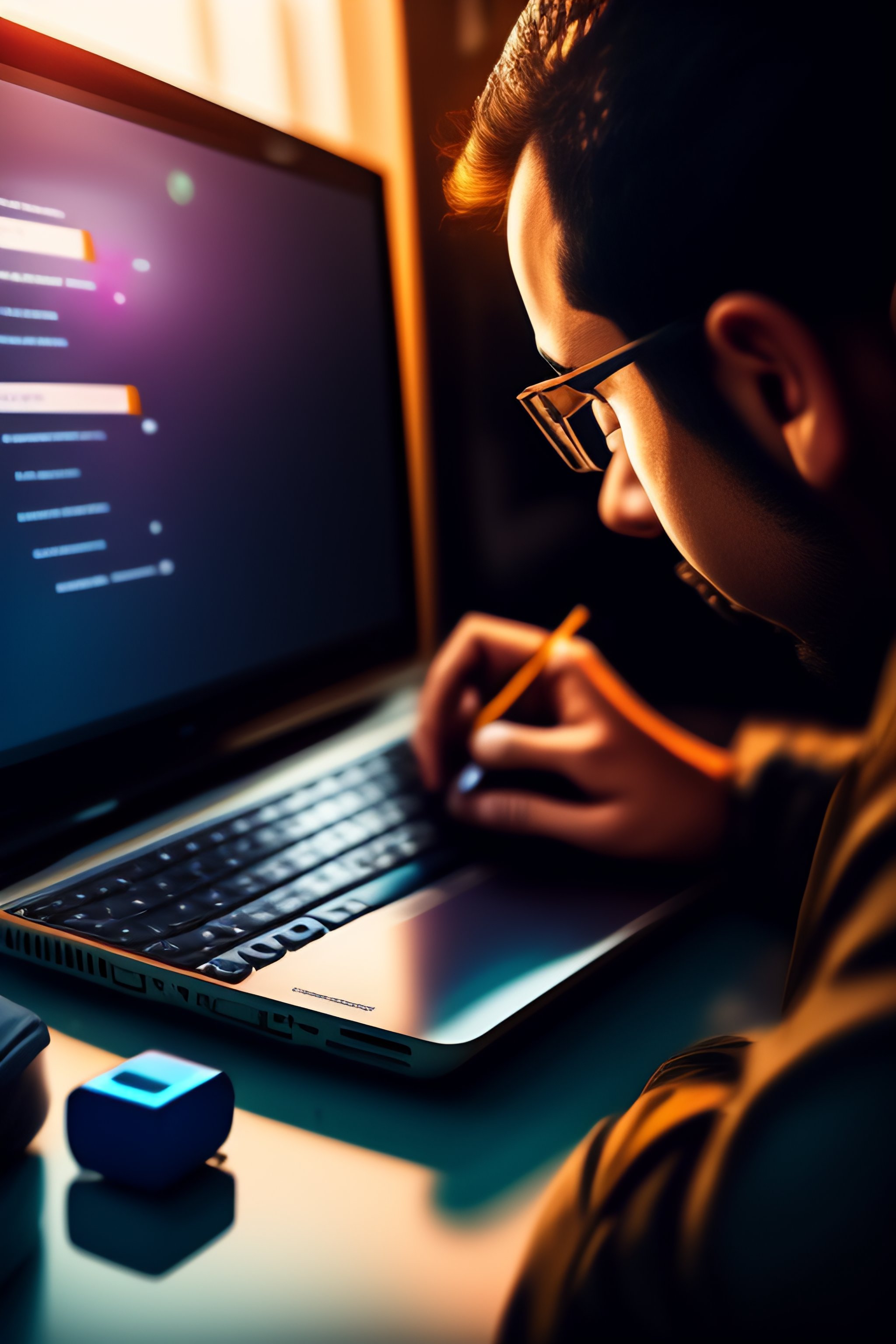 Lexica - Laptop repair engineer working on a broken laptop, cinematic ...