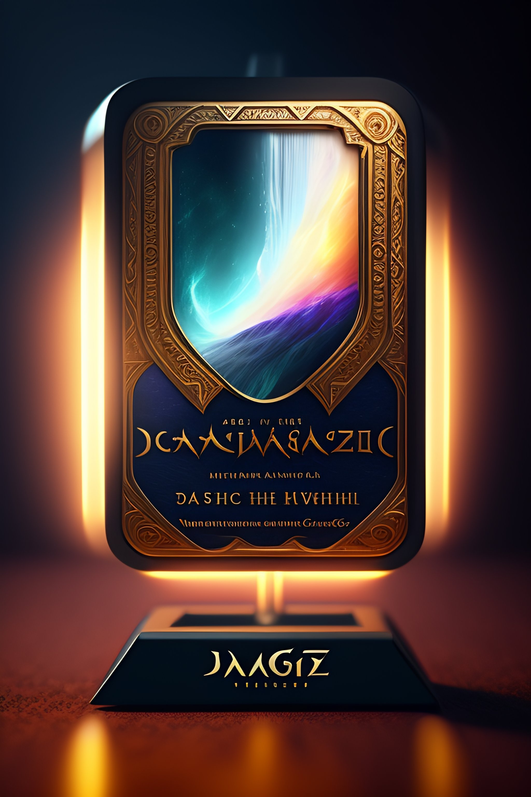 Lexica - Frame of a magic card, back, detailed, magic elements ...