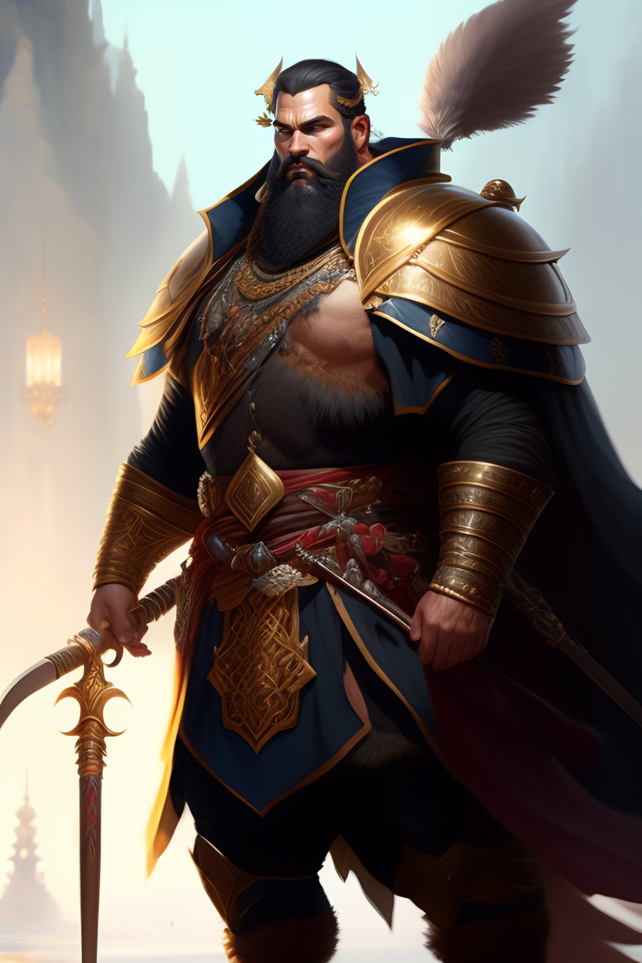 Lexica - Portrait of a friendly charming formal barbarian giant noble ...