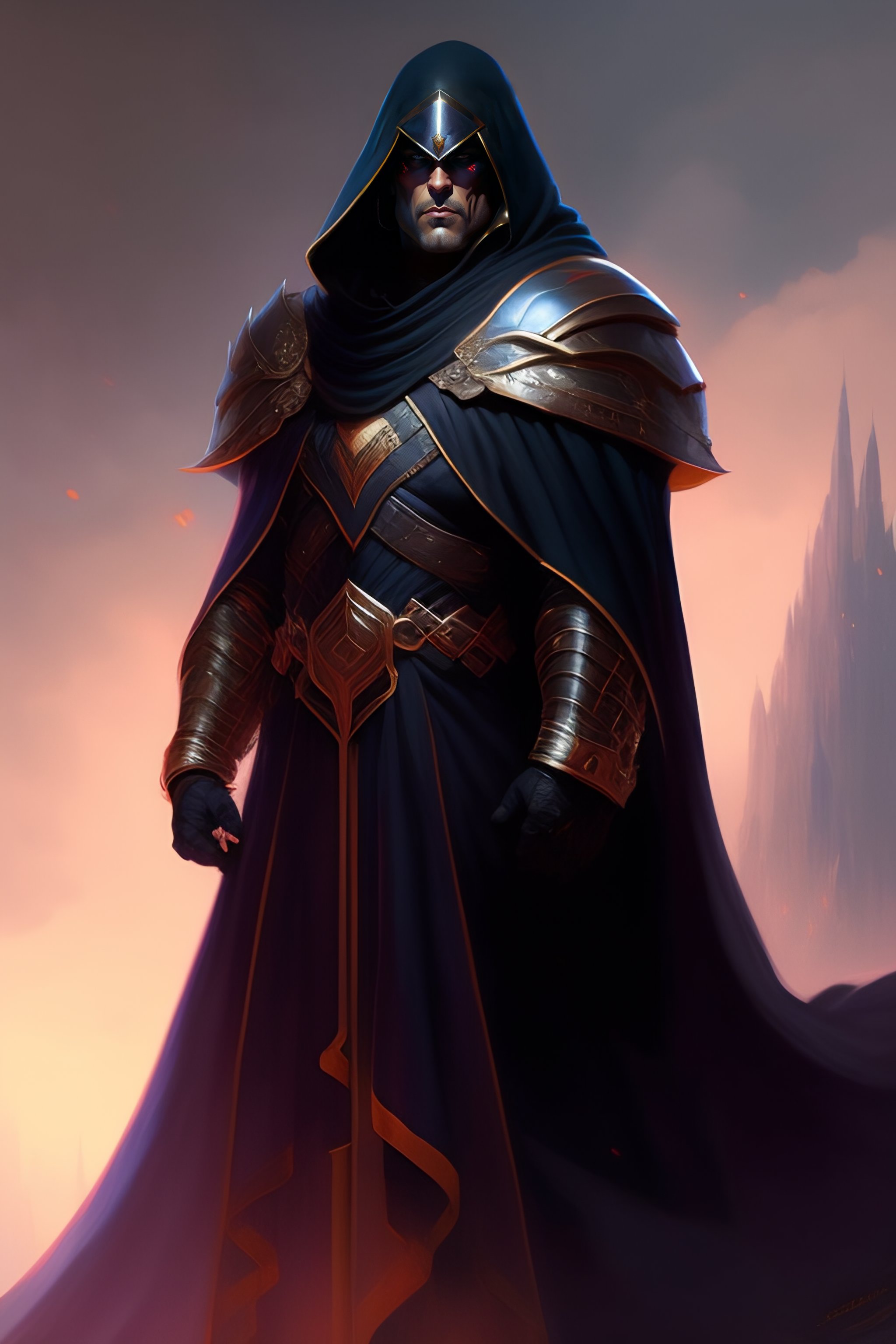 Lexica - Darkseid character portrait, wearing a black cloak, holding a ...