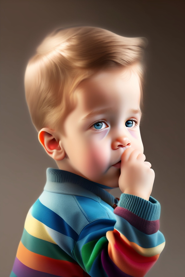 Cute Baby Boy Thinking