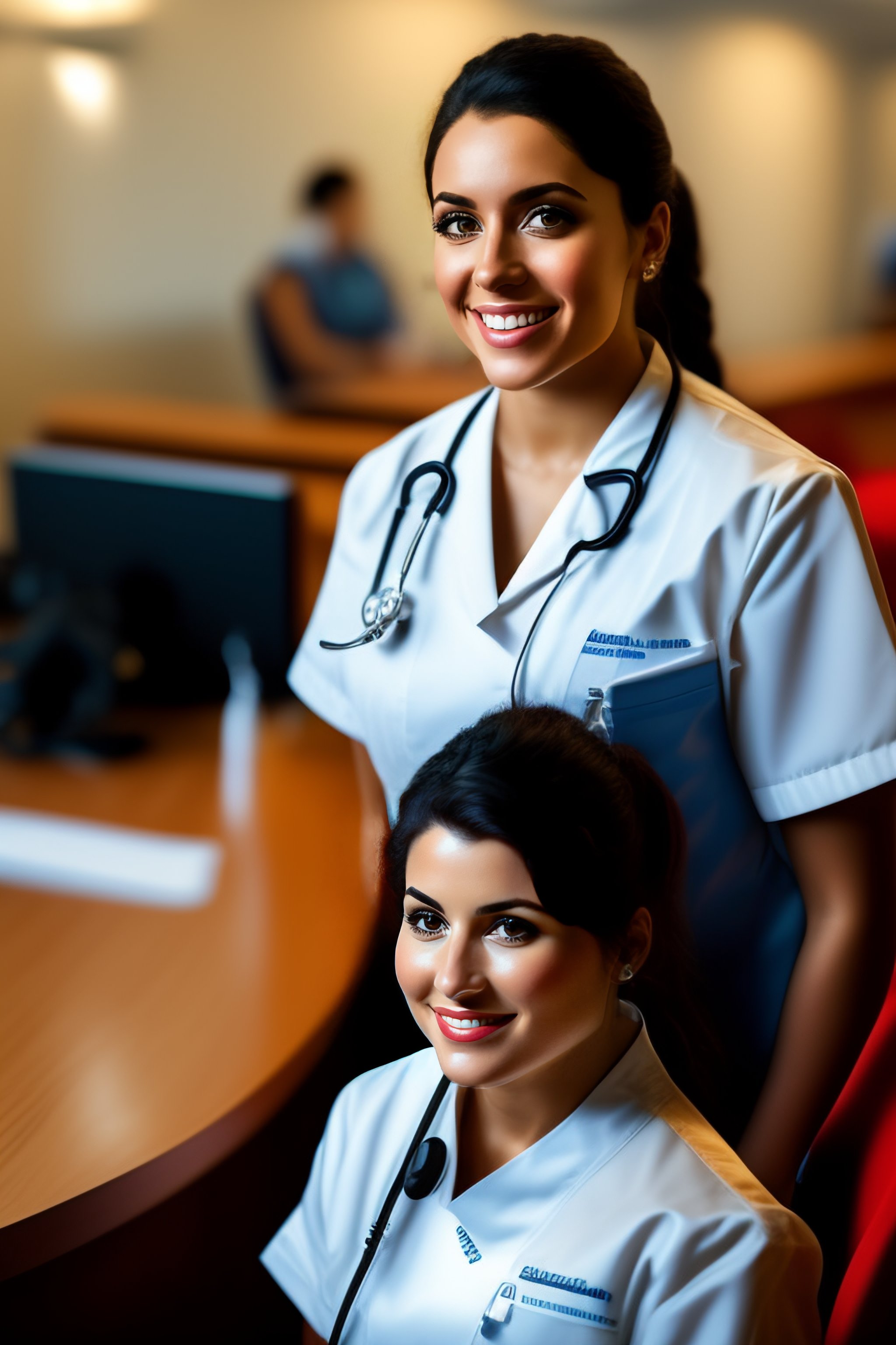 Lexica - Photo of a overweigh young spanish nursing student