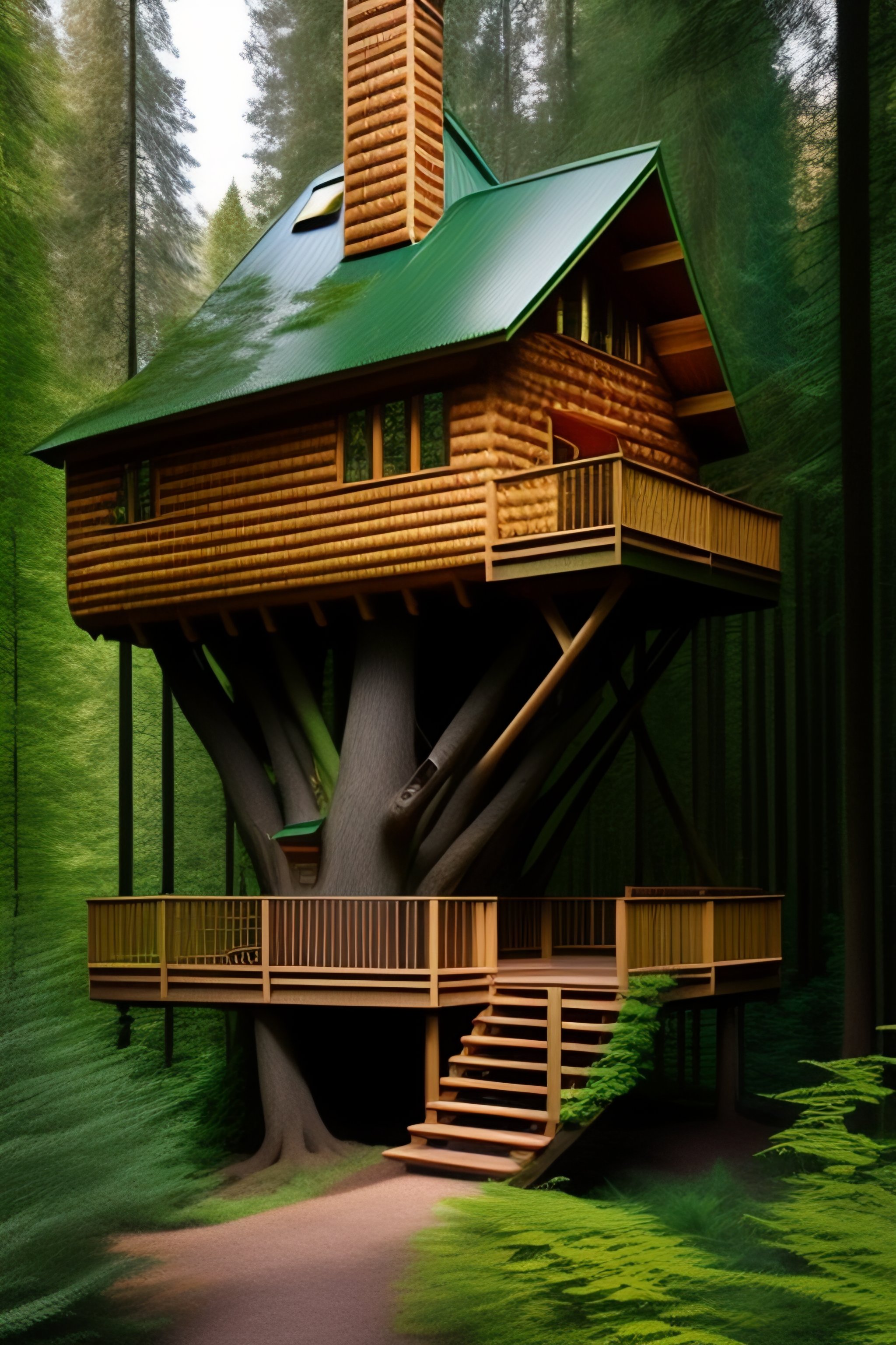 Lexica - Treehouse in lush forest, better homes and hardens magazine ...
