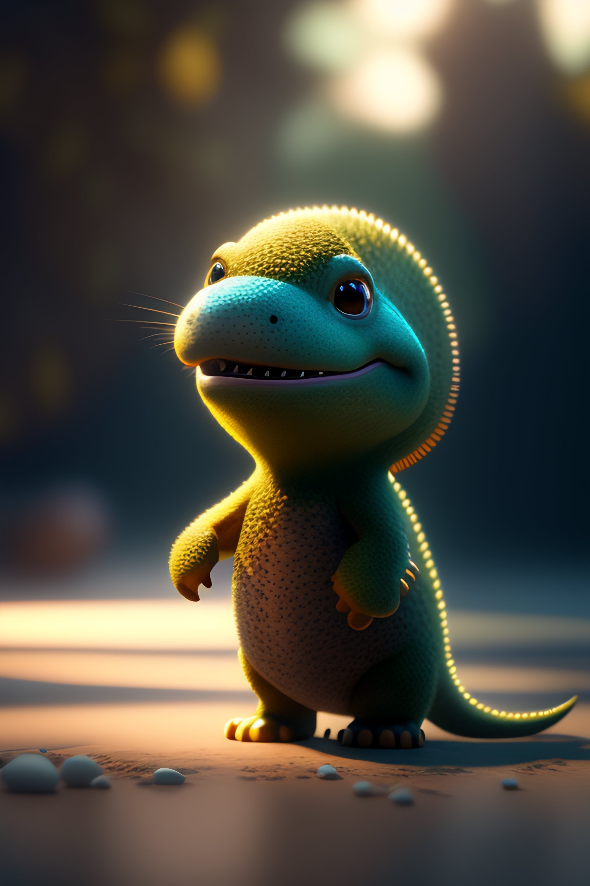 Lexica - Cute adorable little t rex of worsted waving and smiling ...