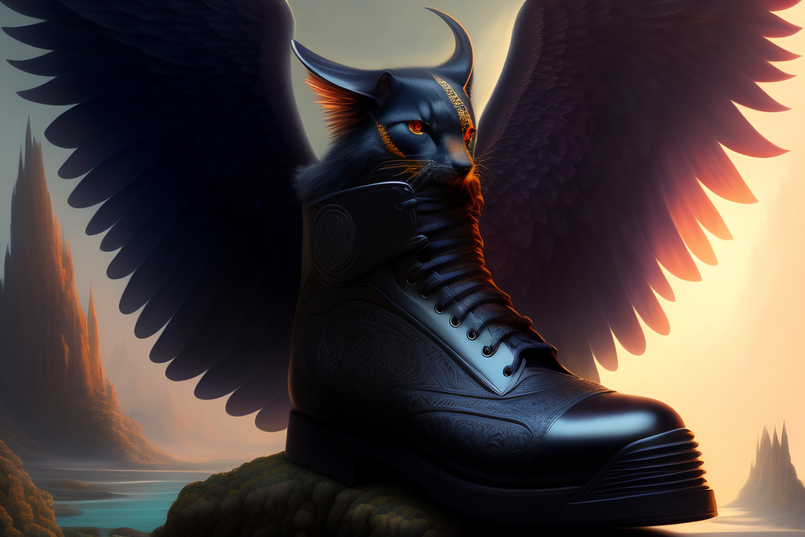 Lexica - Portrait of lucifer wearing toe shoes vibram five fingers ...