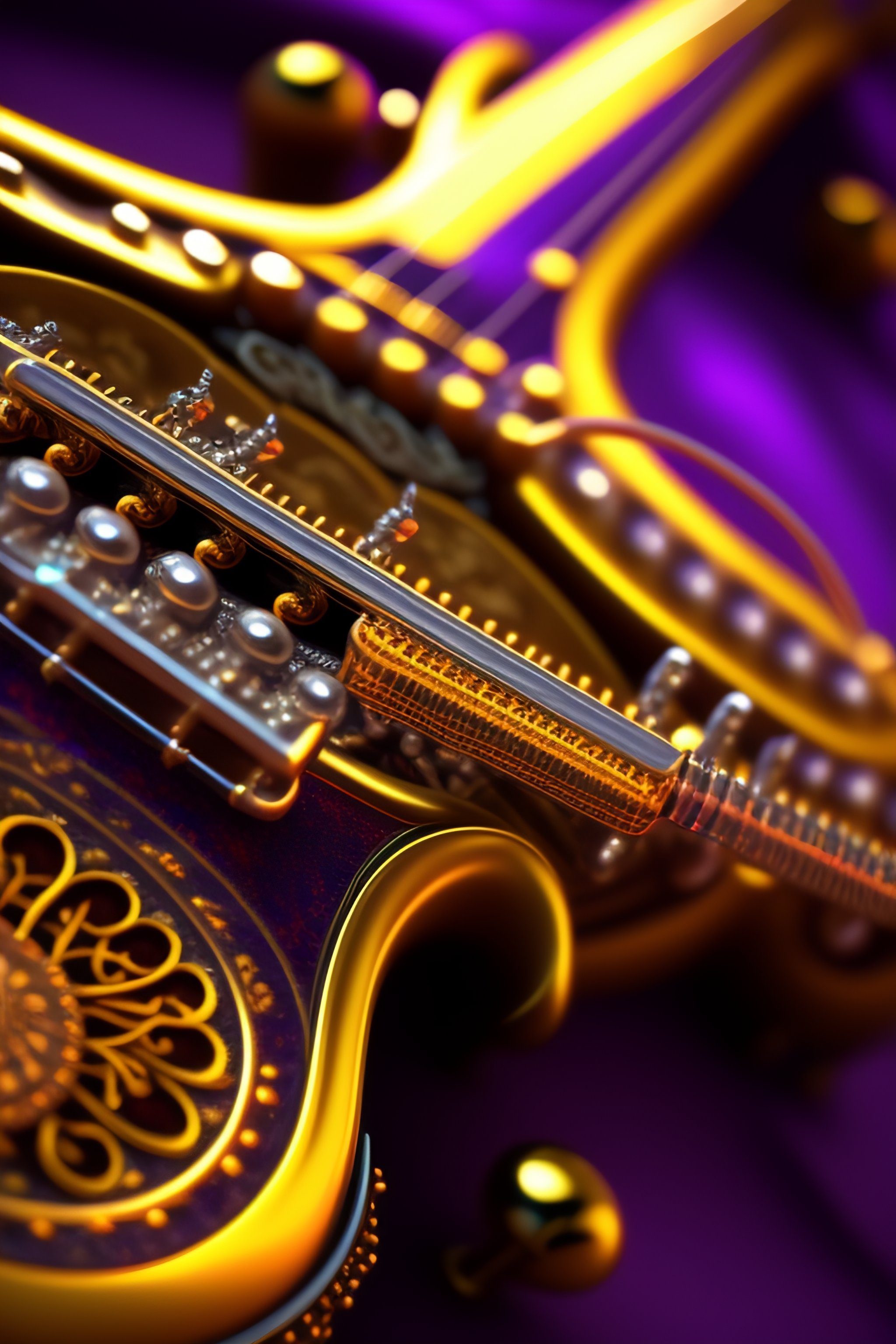 Lexica - Photo of an eccentric steampunk electric guitar with ornaments ...