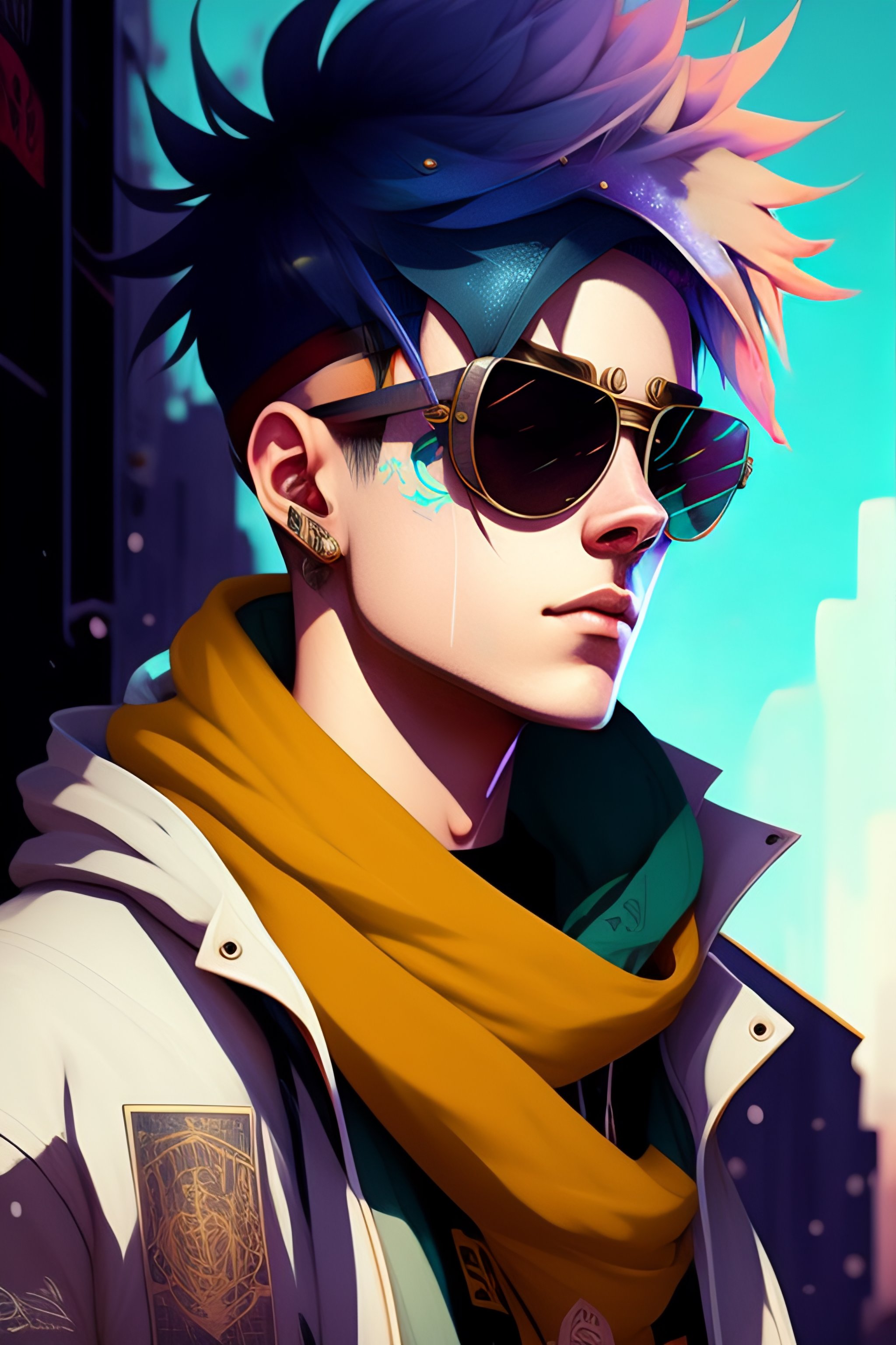 Lexica - Highly detailed portrait of a sewer emo punk man student ...