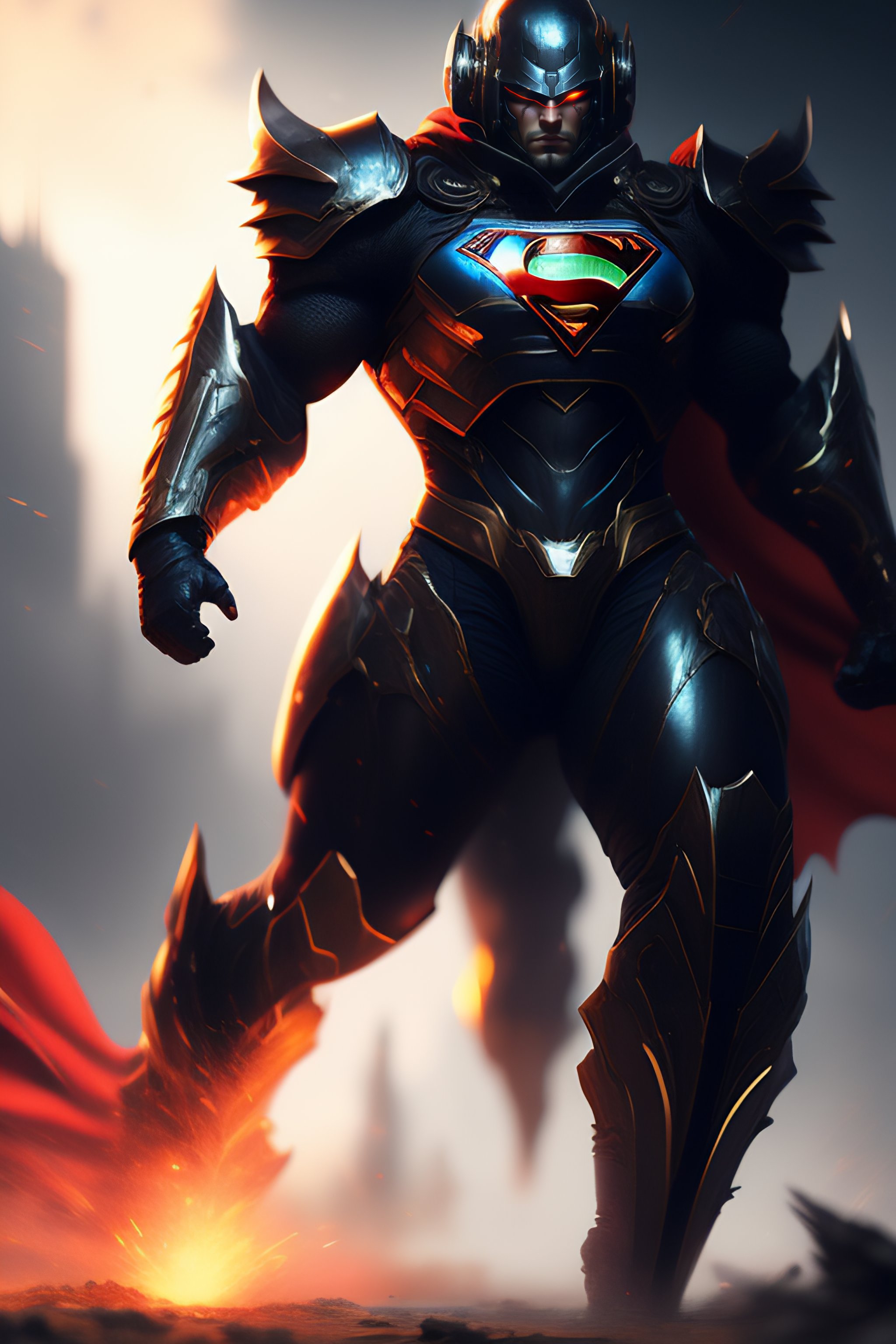 Lexica - Portrait of a warhammer superman, epic, tragic, military art ...
