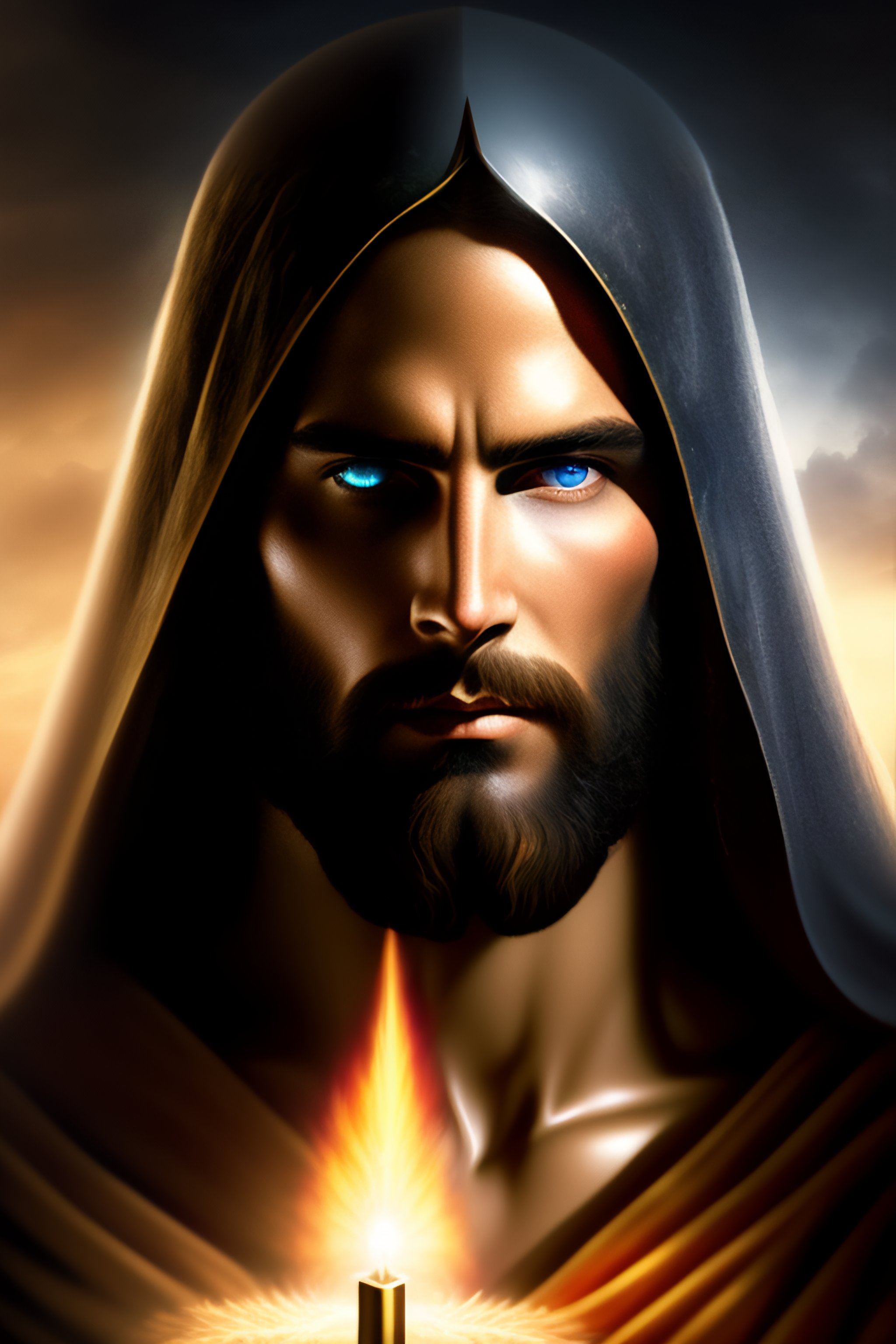 Lexica - Light god jesus christ with powerfull white eyes