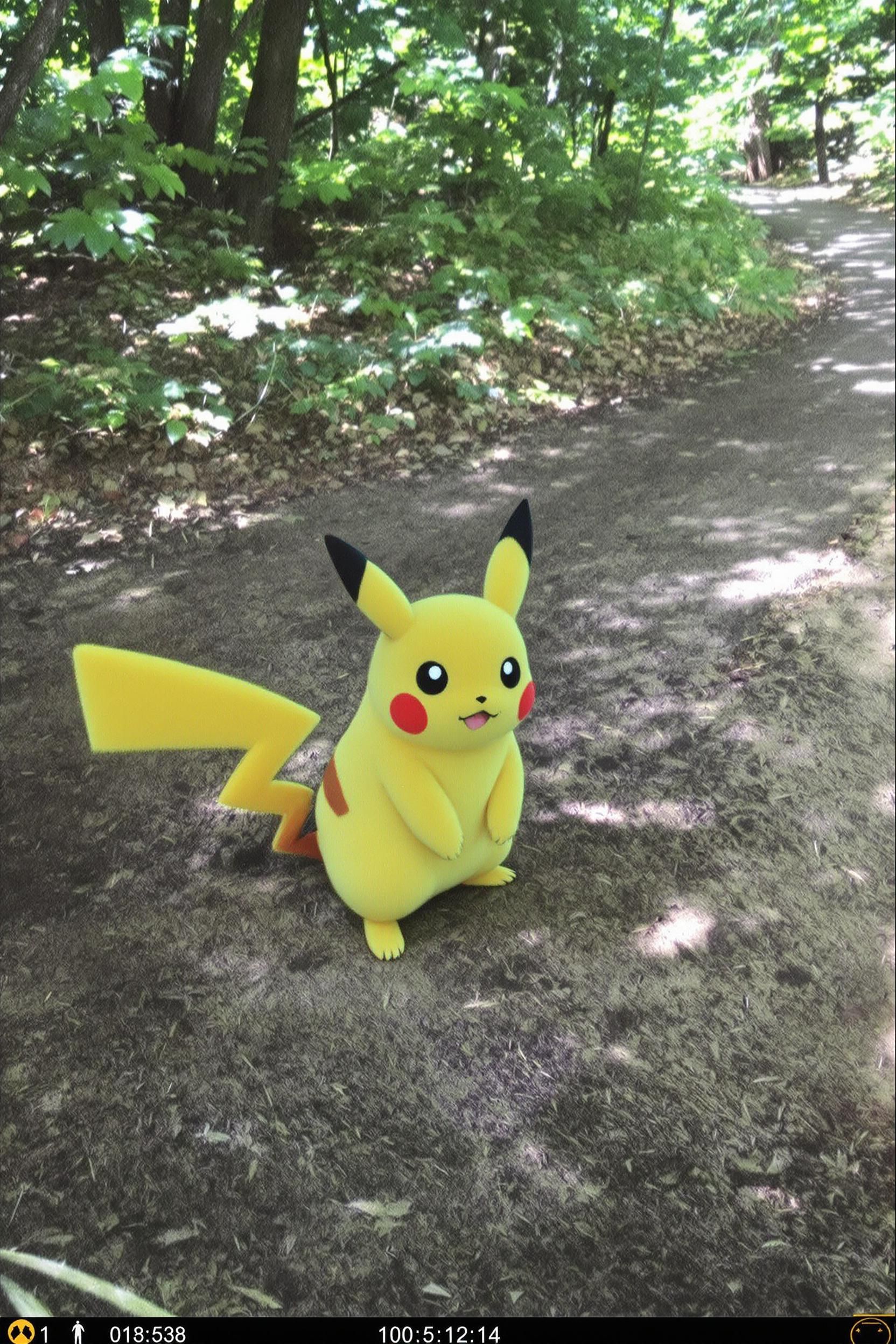 Lexica - Pikachu caught on trail cam, grainy, cute pikachu