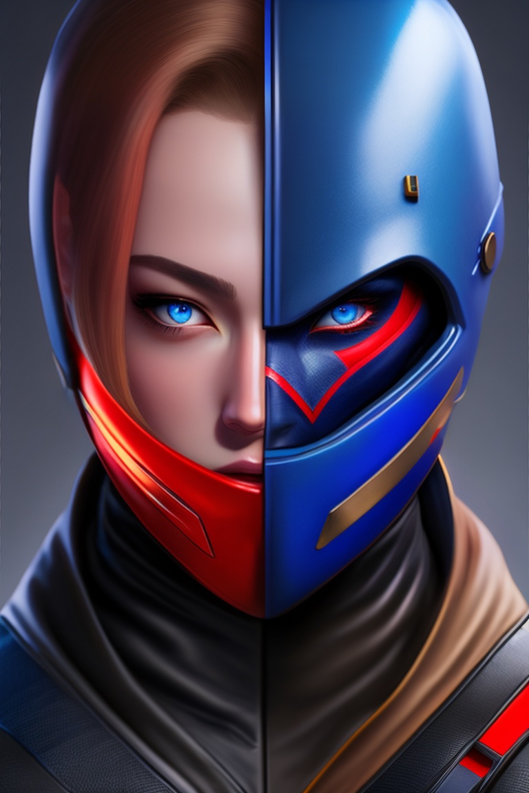 Lexica - Red and blue eyes,with shinobi mask